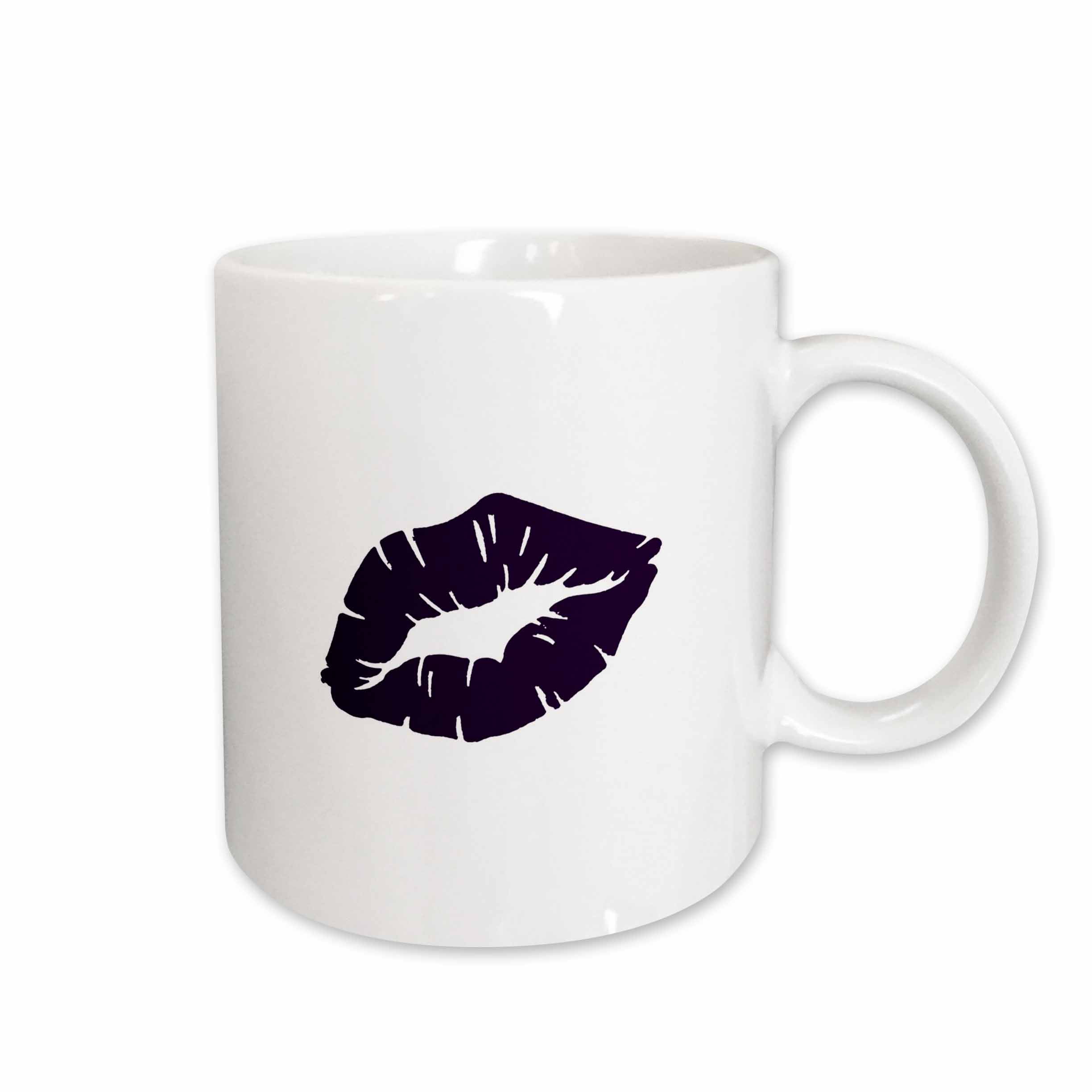 3drose, Beautiful Poweful Feminine Purple Lipstick Kiss Isolated, 11oz ...