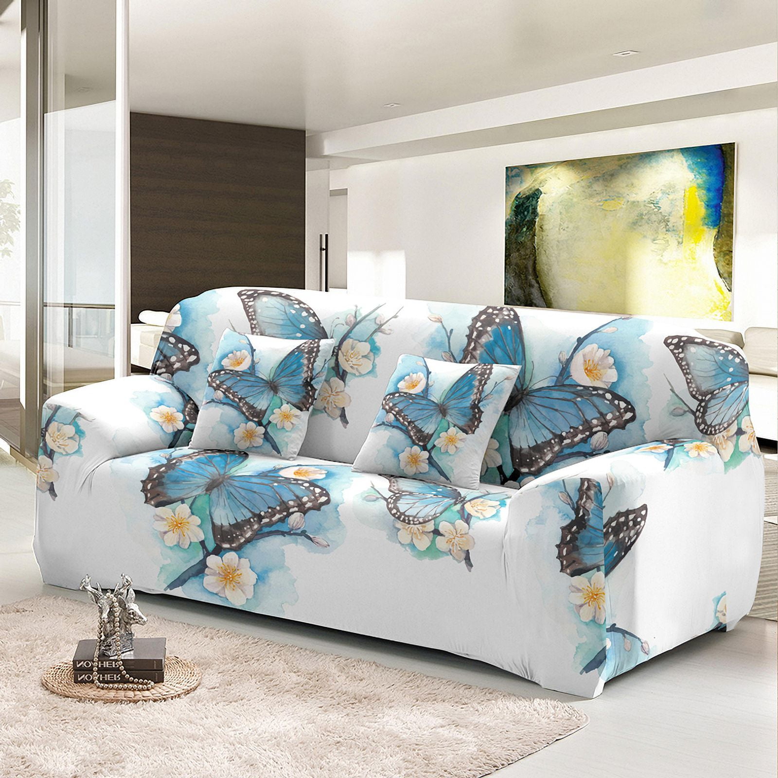 Beautiful Psychedelic Butterfly Sofa Cover For Living Room r Elastic ...