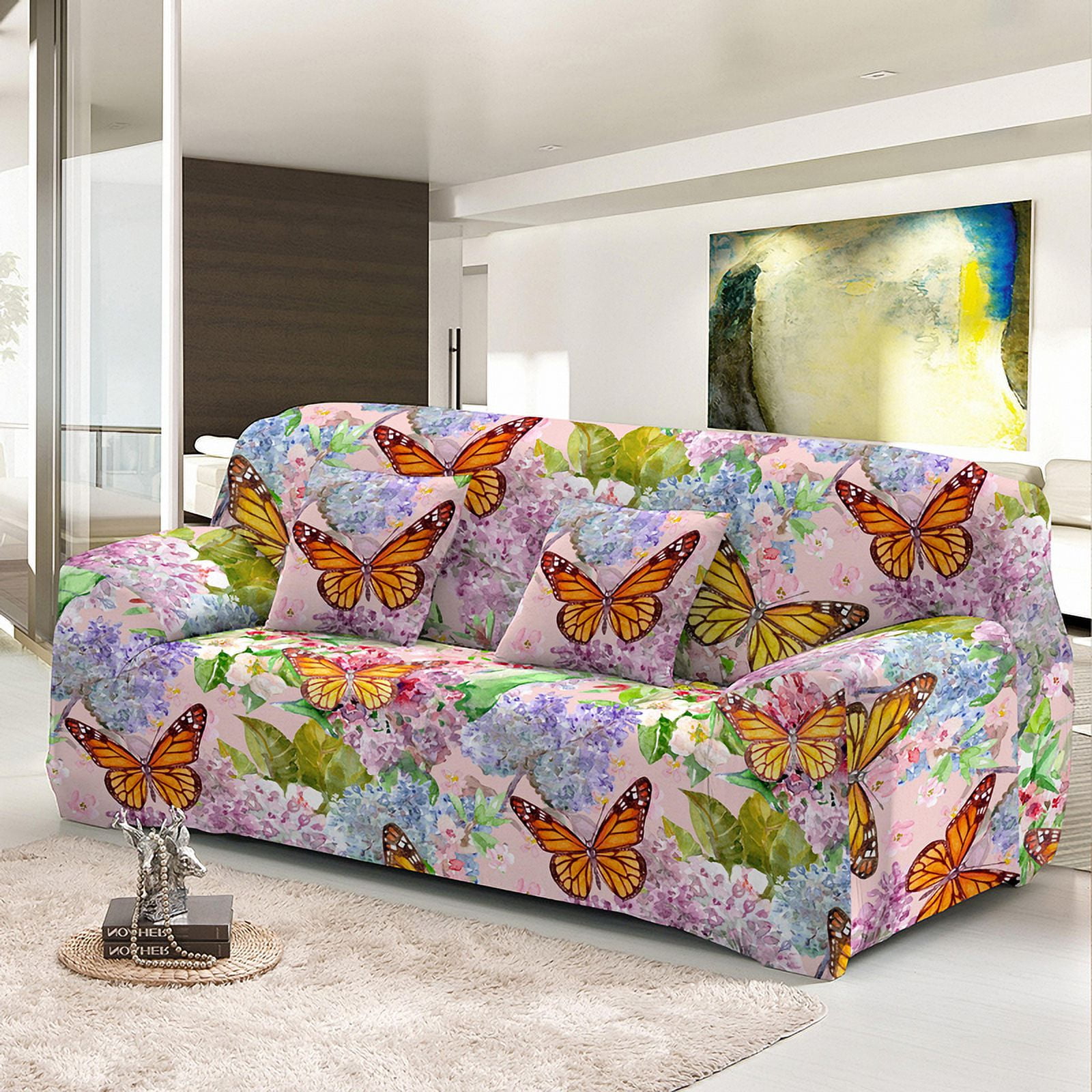 Beautiful Psychedelic Butterfly Sofa Cover For Living Room r Elastic ...