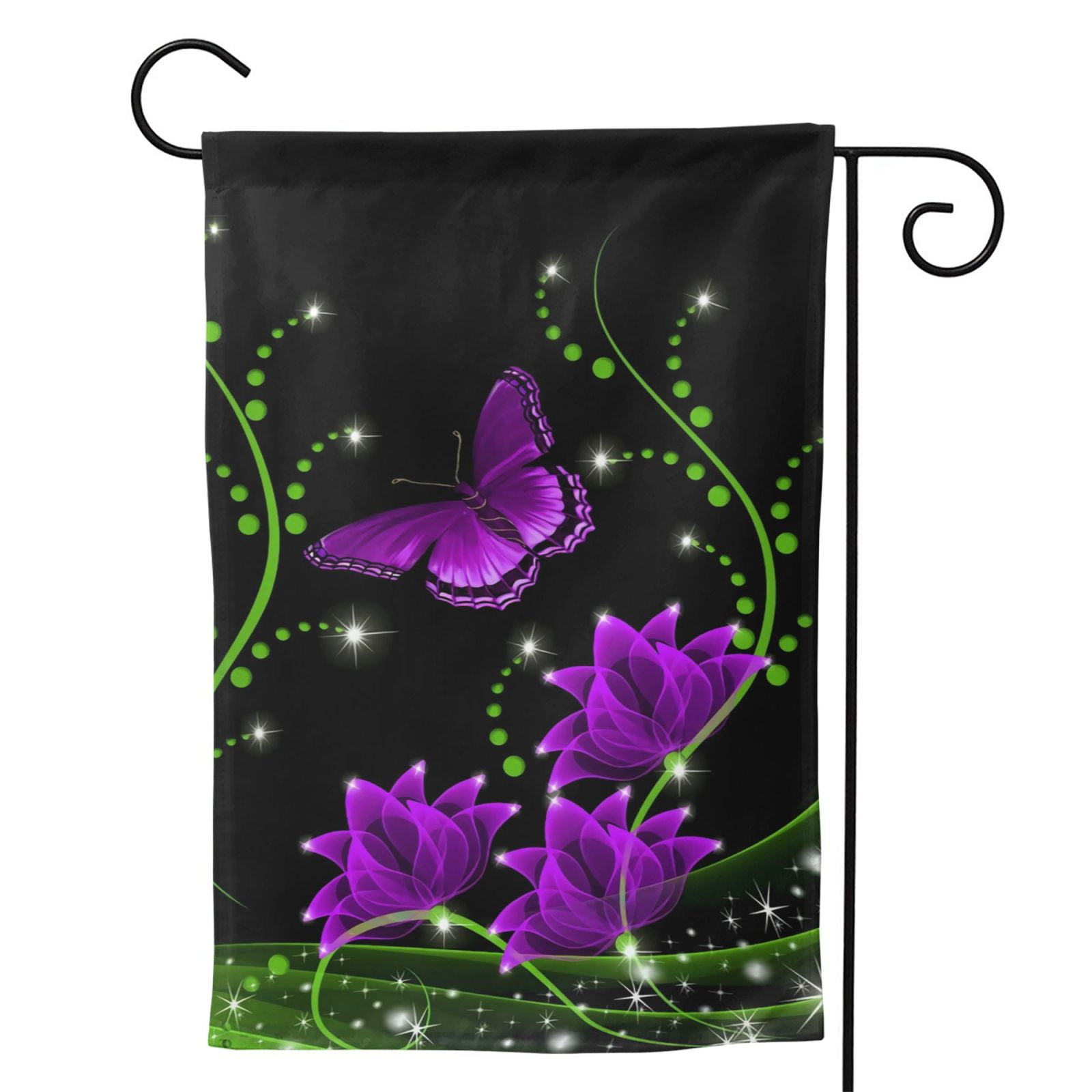 Beautiful Purple Butterfly Garden Flag 28"X40" Outdoor Indoor Garden ...