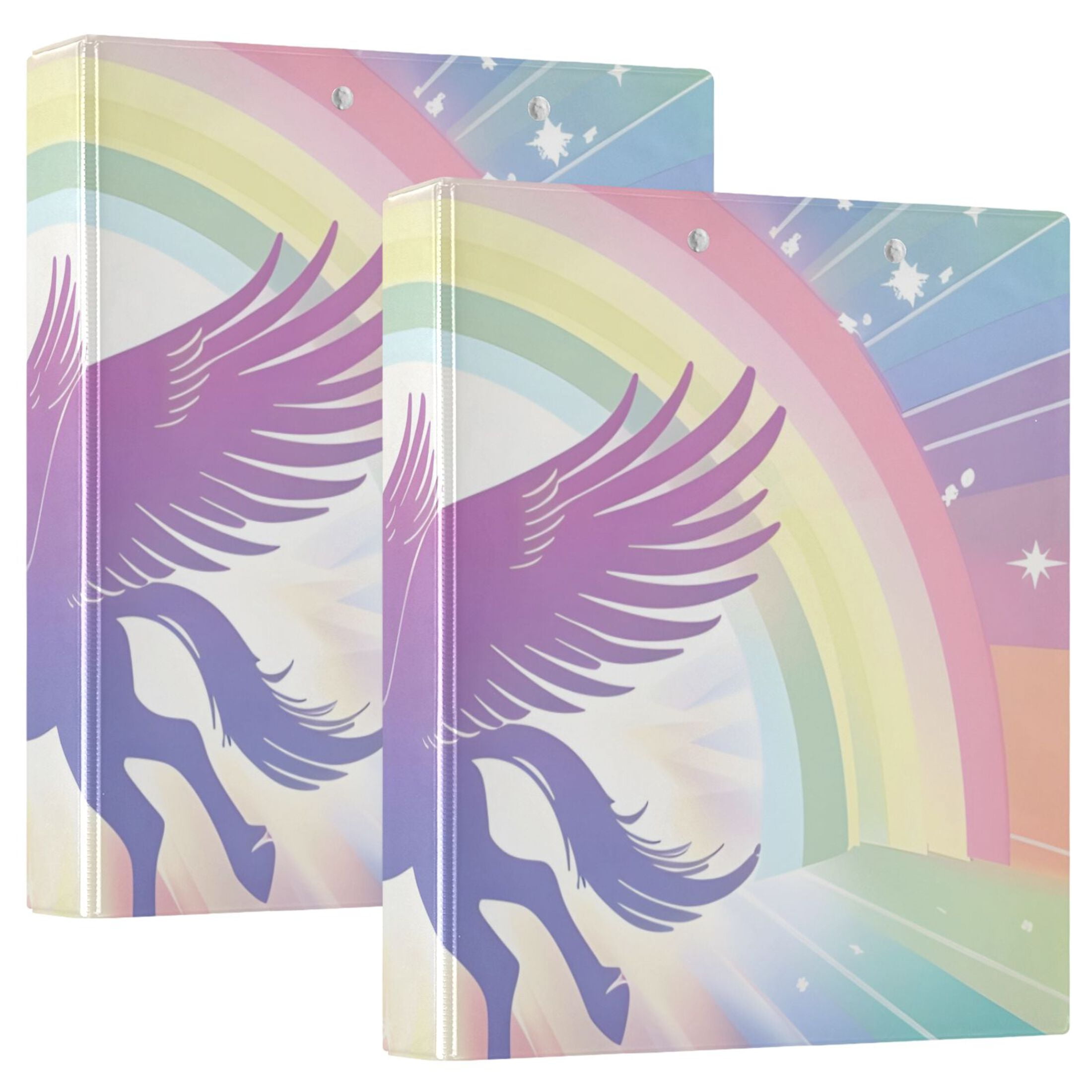 Beautiful Rainbow Unicorn 3 Ring Binders 1.5 inch Hardcover File ...