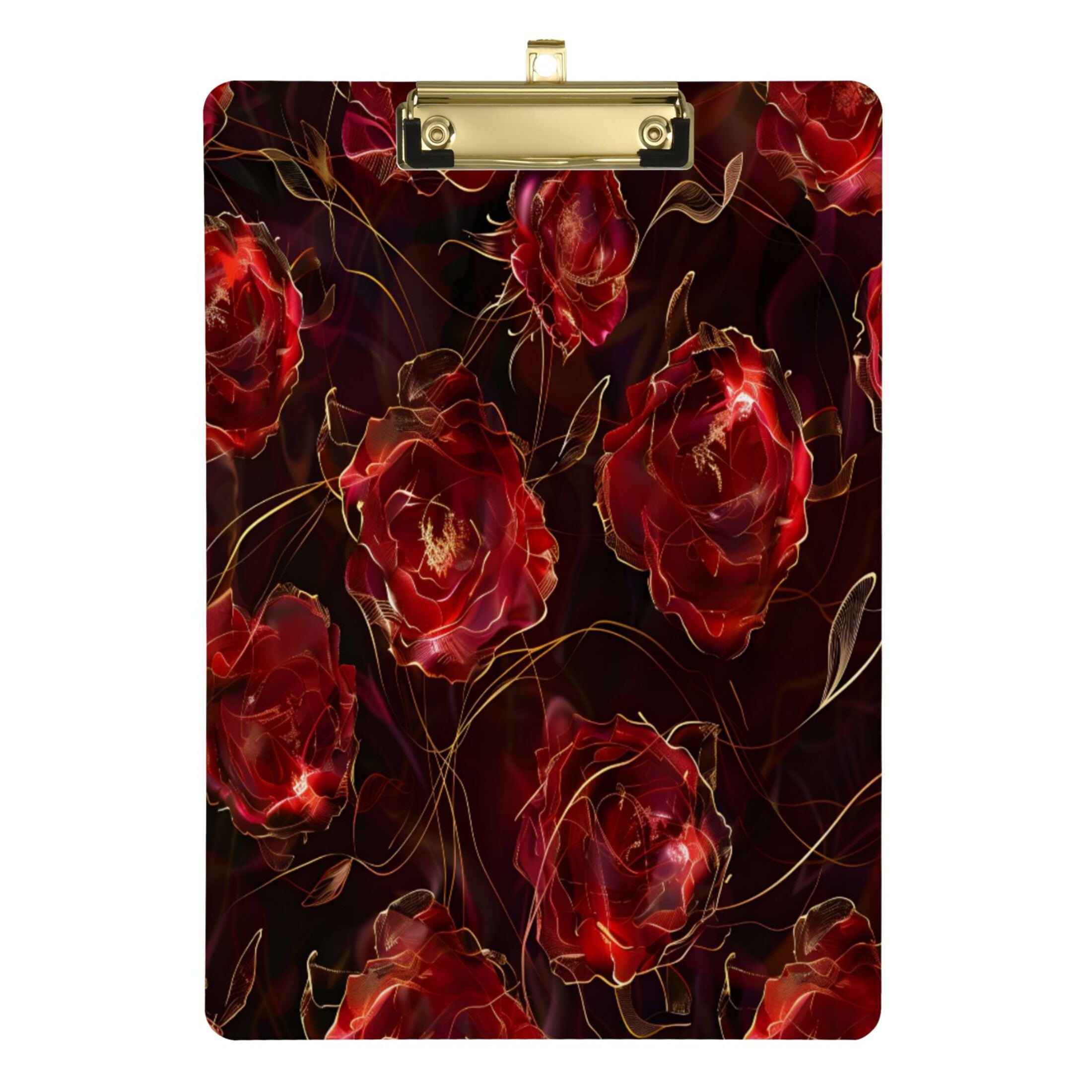 Beautiful Red Rose Flower Acrylic Clipboards A4 Standard Letter Size ...