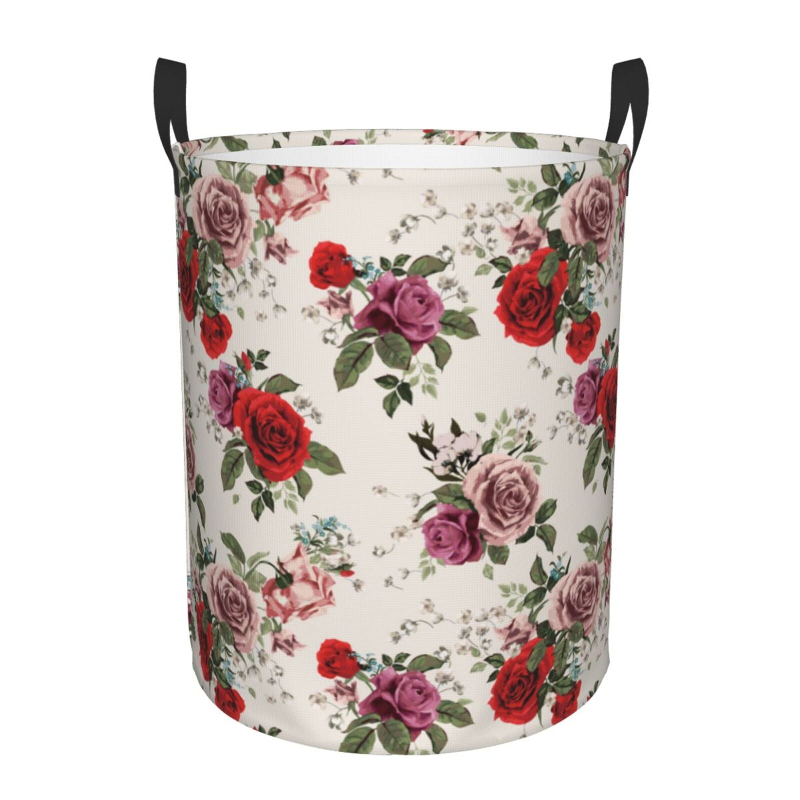 Beautiful Red Rose Flowers Laundry Basket, Laundry Hamper Waterproof ...