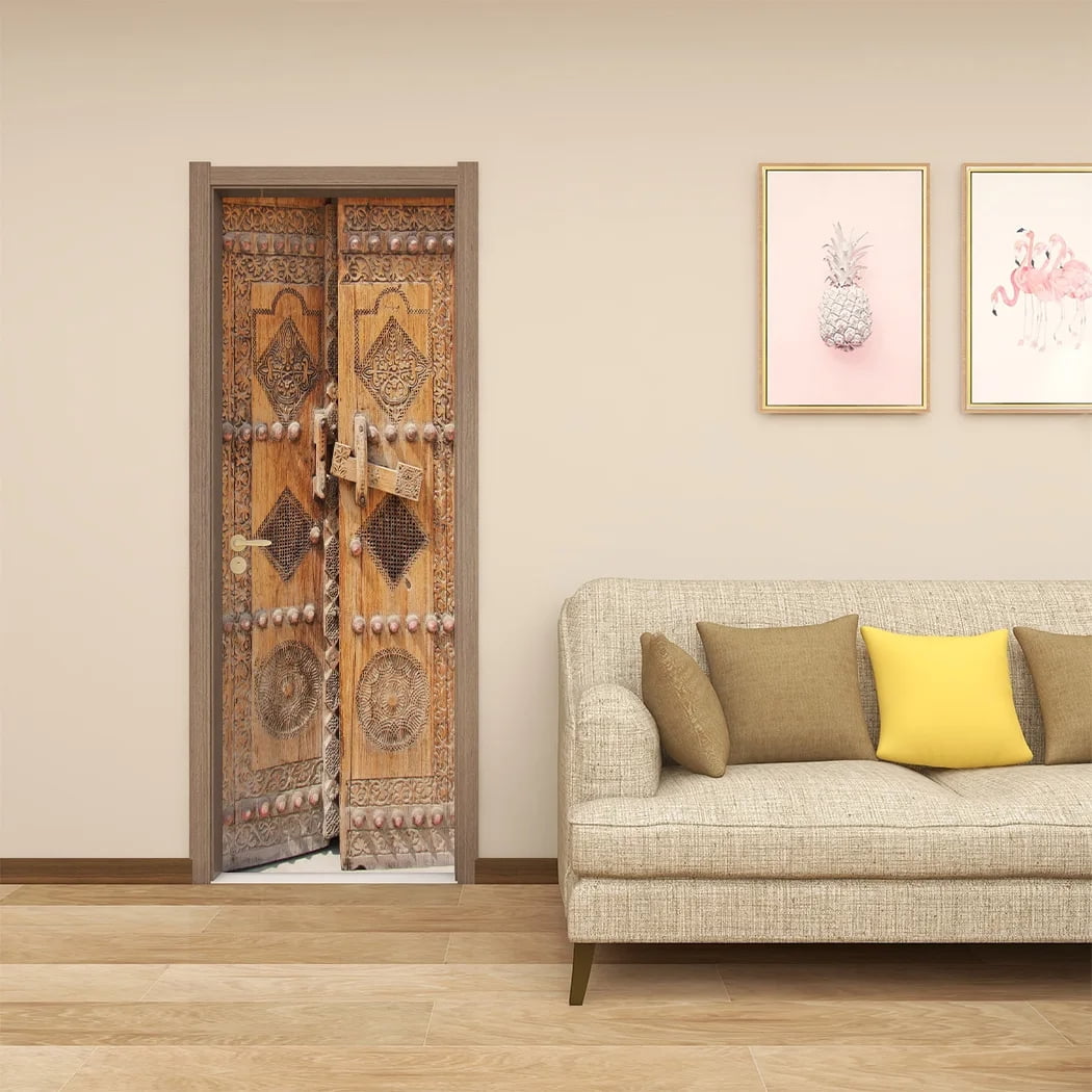 Beautiful Removable Door Sticker Waterproof Bedroom Porch Imitation ...