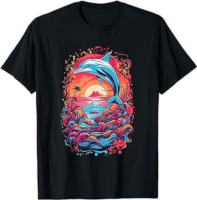 Beautiful Retro Dolphin Color Splash Design T-Shirt - Walmart.com