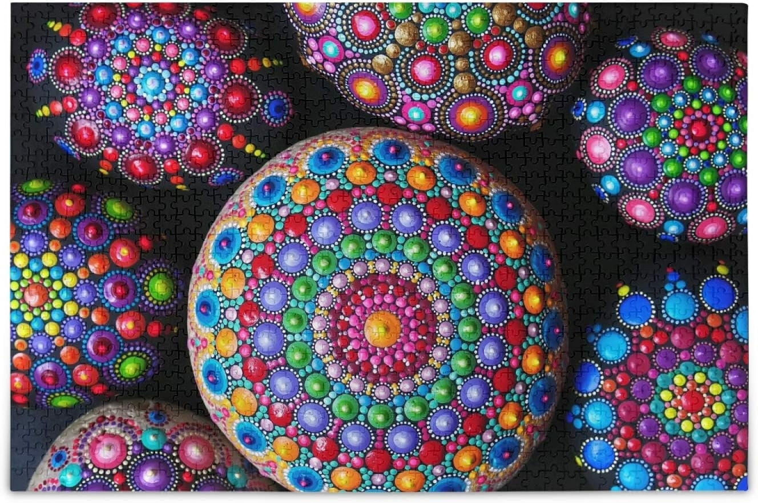 Beautiful Rock Mandalas Jigsaw Puzzles for Adults 1000 Pieces, Die-Cut ...