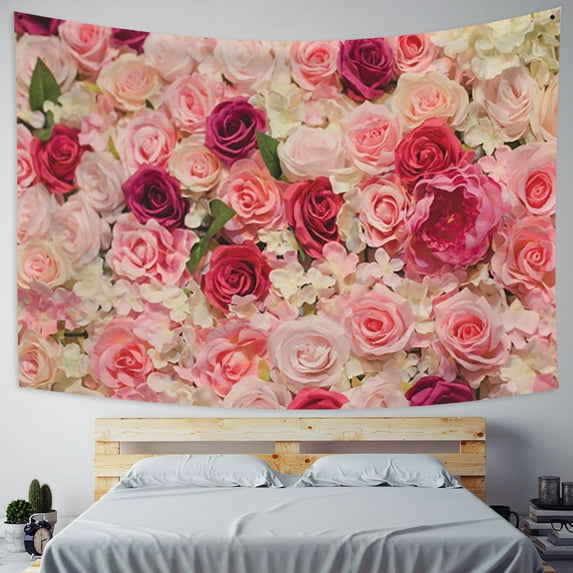 Beautiful Rose Bush Tapestry Wall Hanging Romantic Fresh Daisy Ins ...