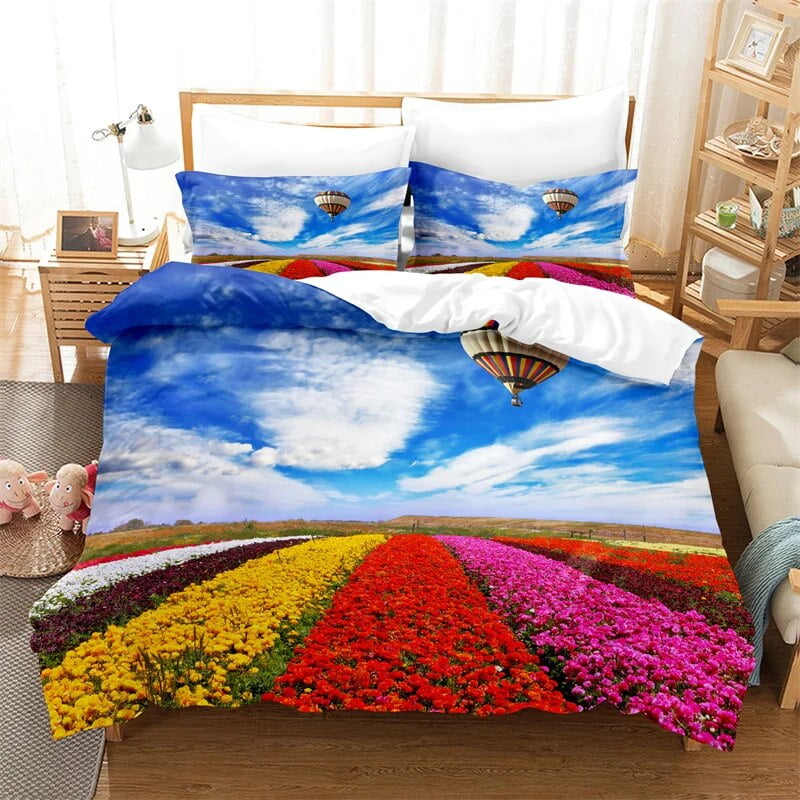 Beautiful Rose Duvet Cover Flower Quilt Cover Lovers Bedding Set Queen ...