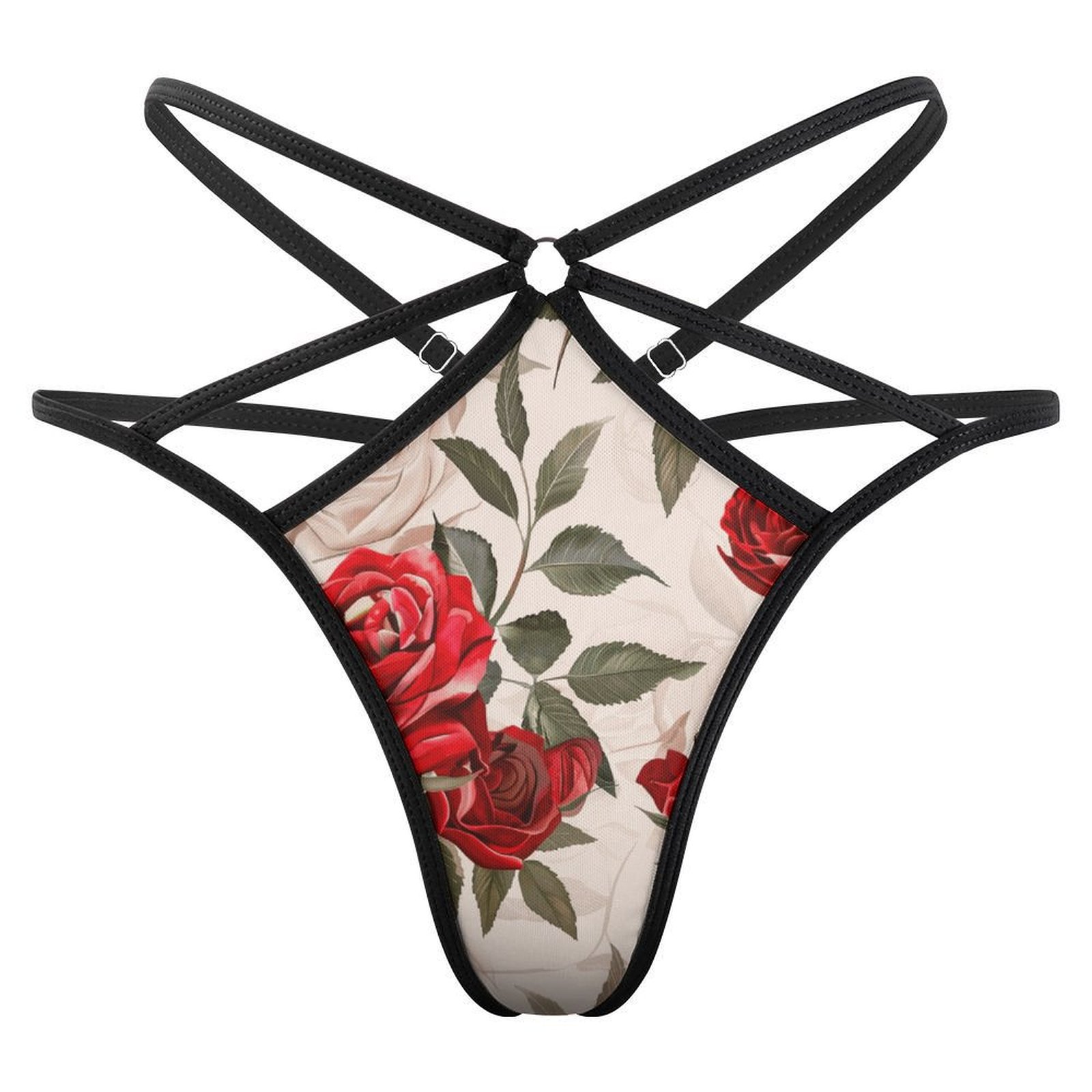 Beautiful Roses Colorful Open Type Women's Panties Crotch Opening G ...