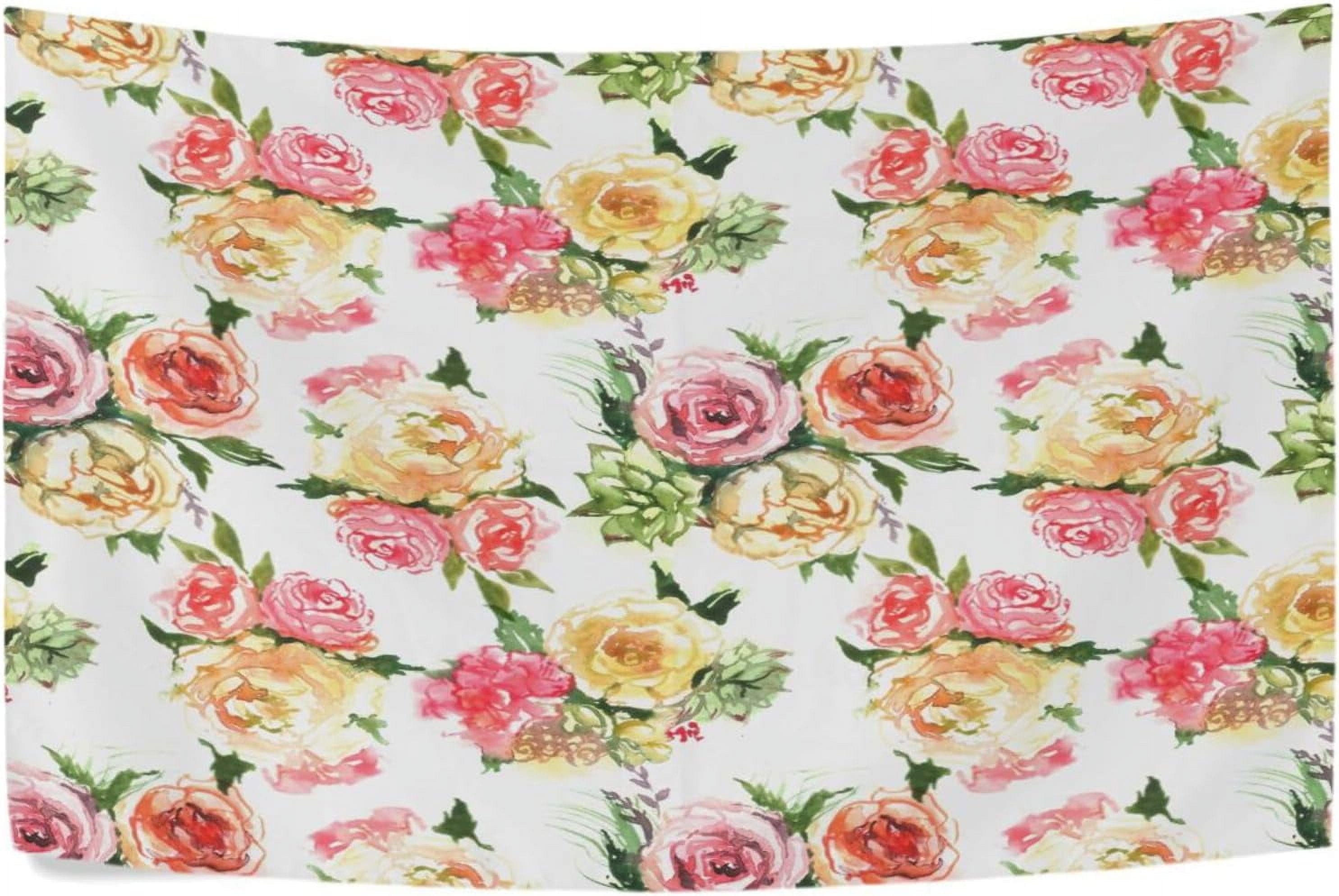 Beautiful Roses Flower Tapestry Wall Hanging Tapestries Happy Colorful ...