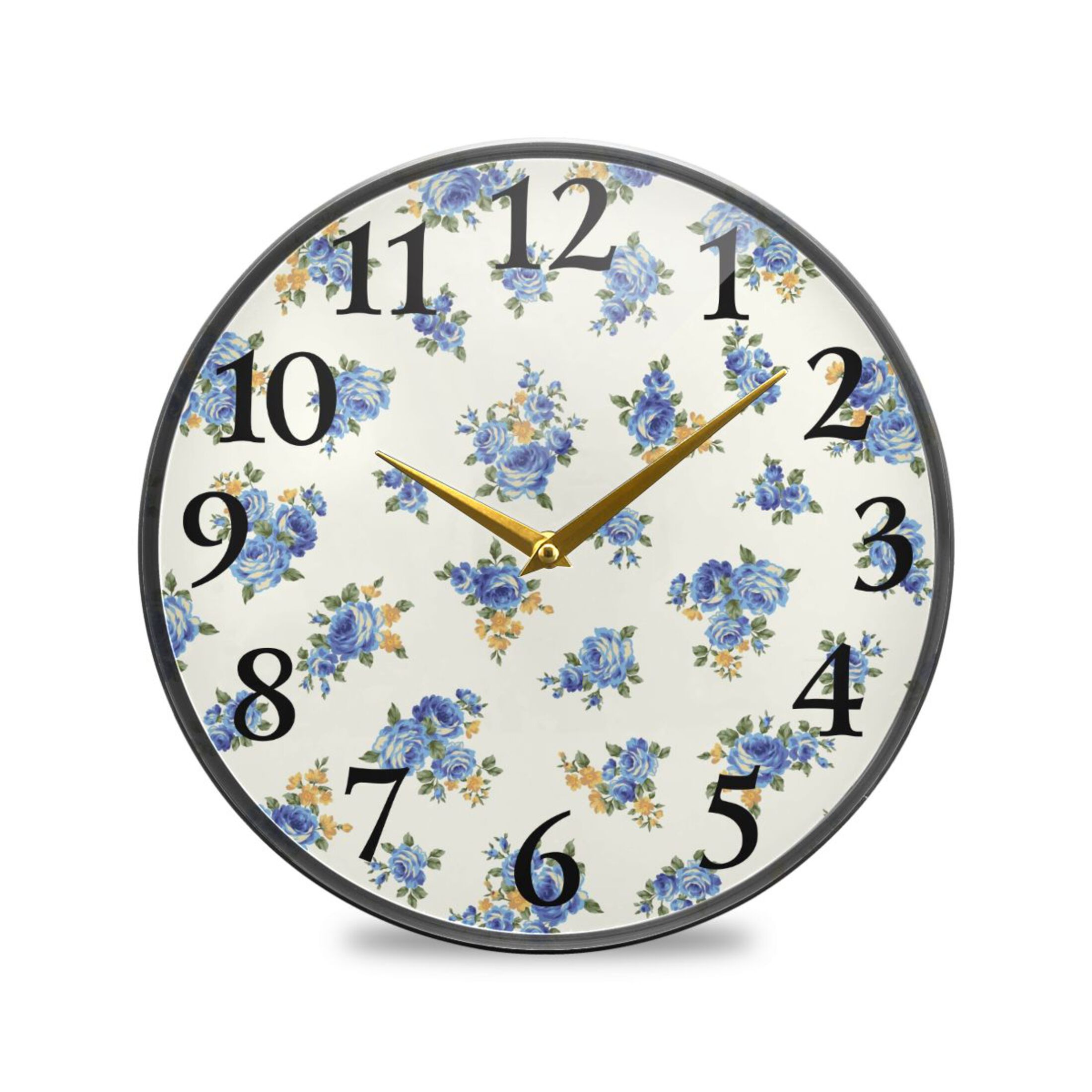 Beautiful Roses Flowers Wall Clocks Battery Operated 11.9 Inch Round ...
