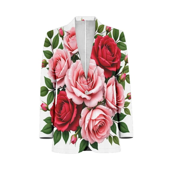 Beautiful Roses On White Men Blazers Slim Clothing Summer Jacket Man ...