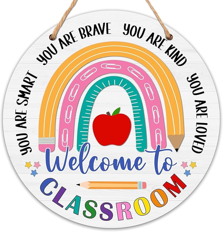 Beautiful Round Wooden Sign Multiple Style First Day of School ...