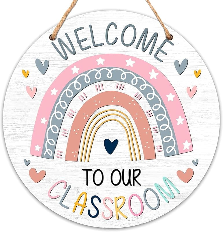 Beautiful Round Wooden Sign Multiple Style First Day of School ...