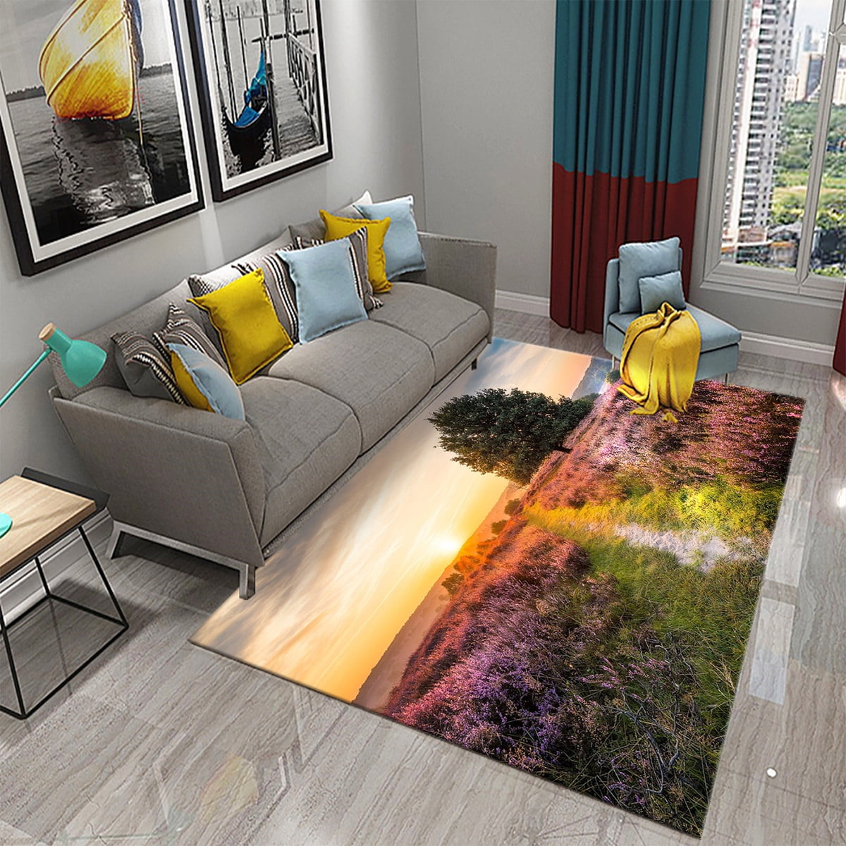 Beautiful Rural Landscape Carpet Color Views Rugs Living Room Bedroom ...