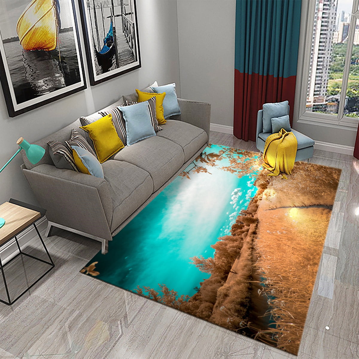 Beautiful Rural Landscape Carpet Color Views Rugs Living Room Bedroom ...
