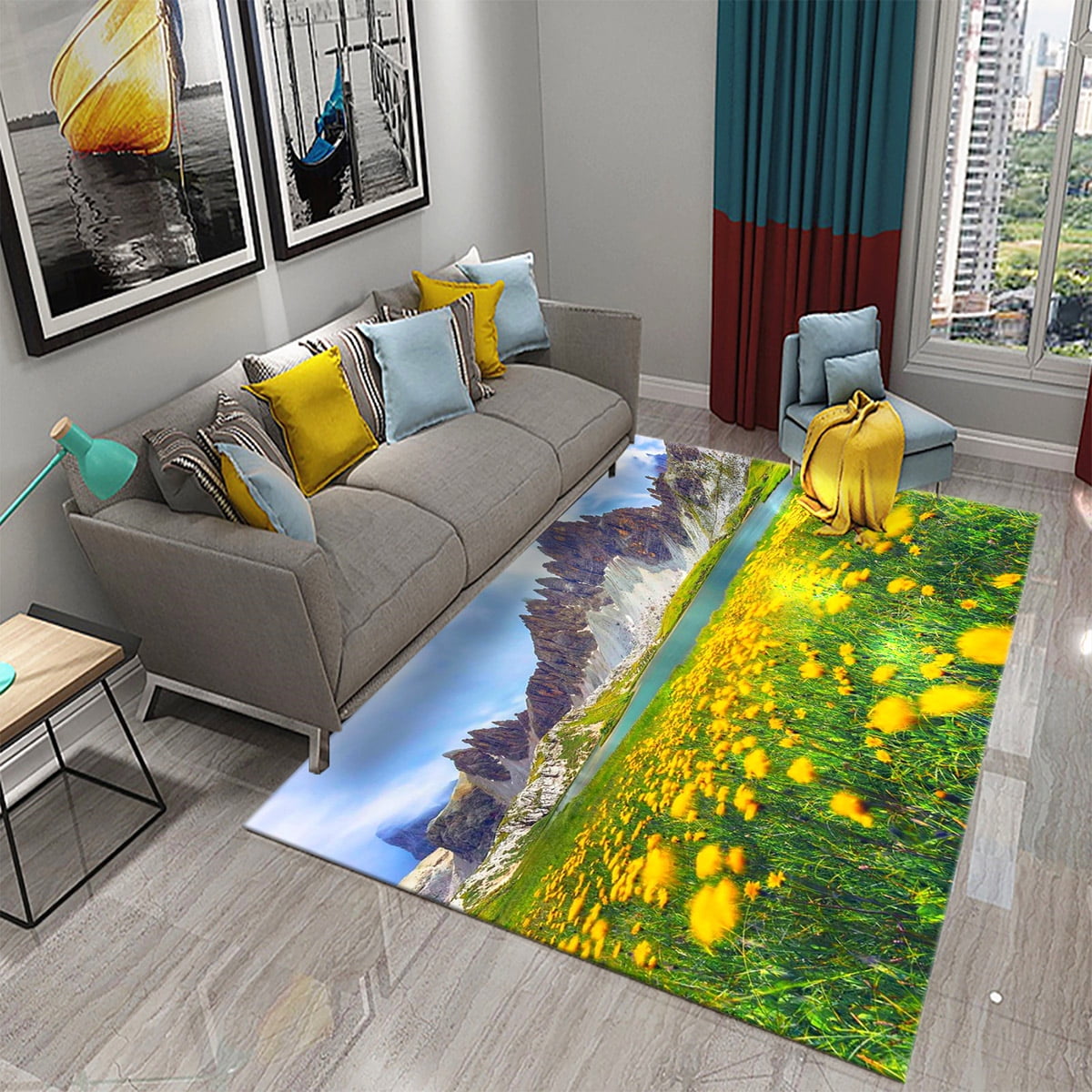 Beautiful Rural Landscape Carpet Color Views Rugs Living Room Bedroom ...