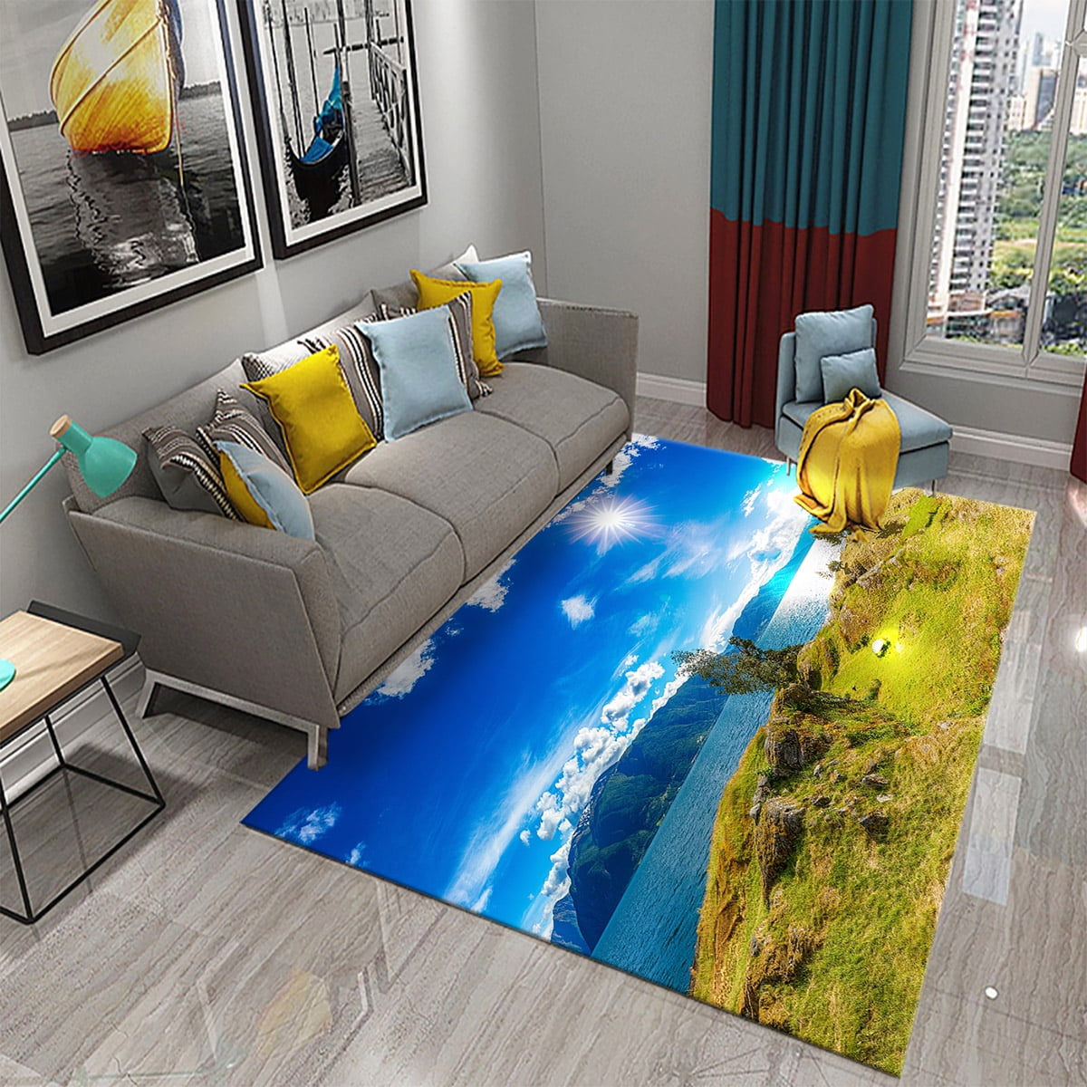 Beautiful Rural Landscape Carpet Color Views Rugs Living Room Bedroom ...