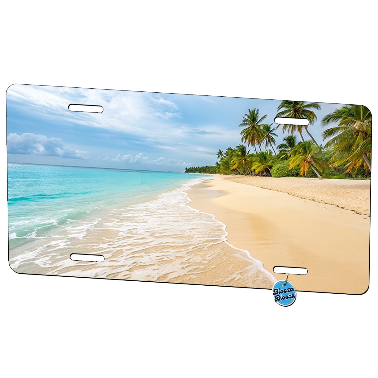 Beautiful Sandy Beach Tropical Metal Novelty License Plate - Walmart.com