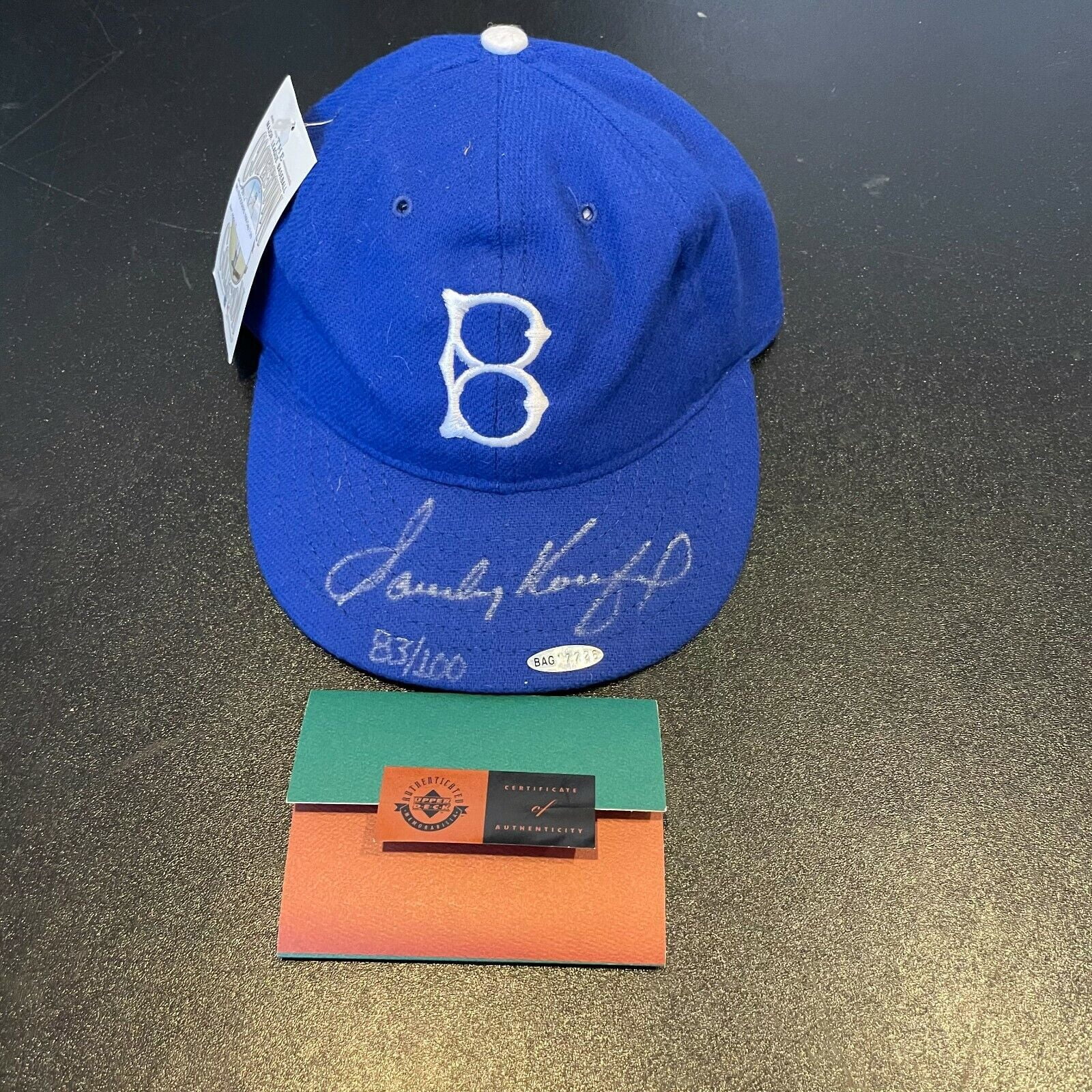 Beautiful Sandy Koufax Signed Brooklyn Dodgers Game Model Hat UDA COA ...
