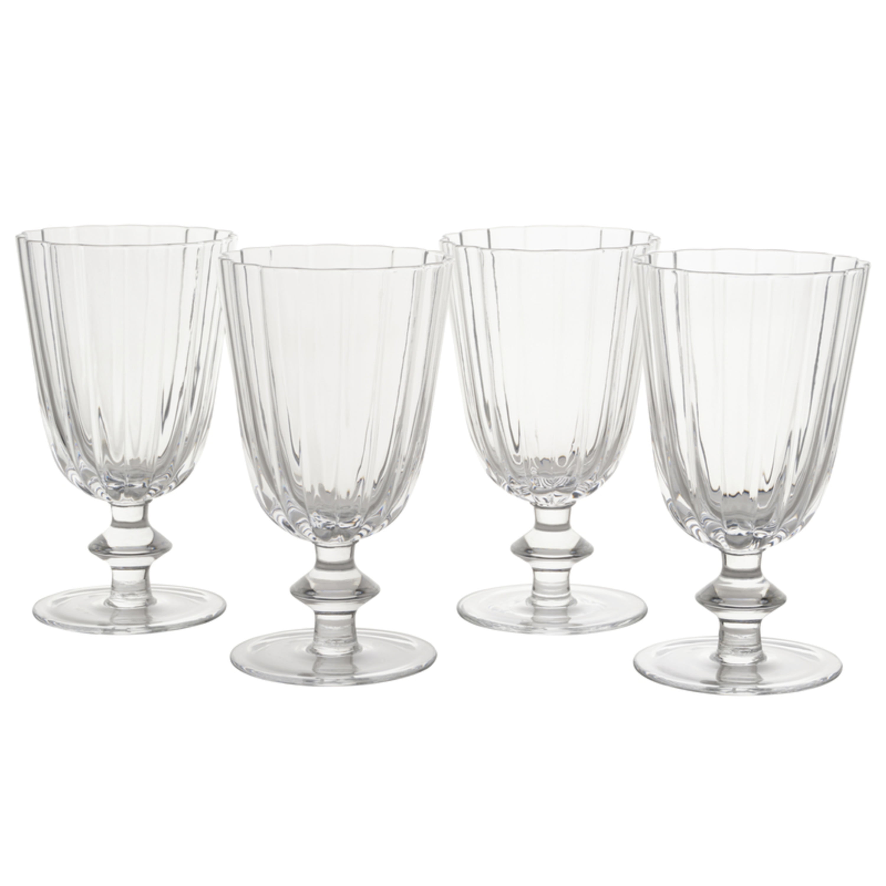 Beautiful Scallop Set of 4 Glass Goblet Clear by Drew Barrymore ...