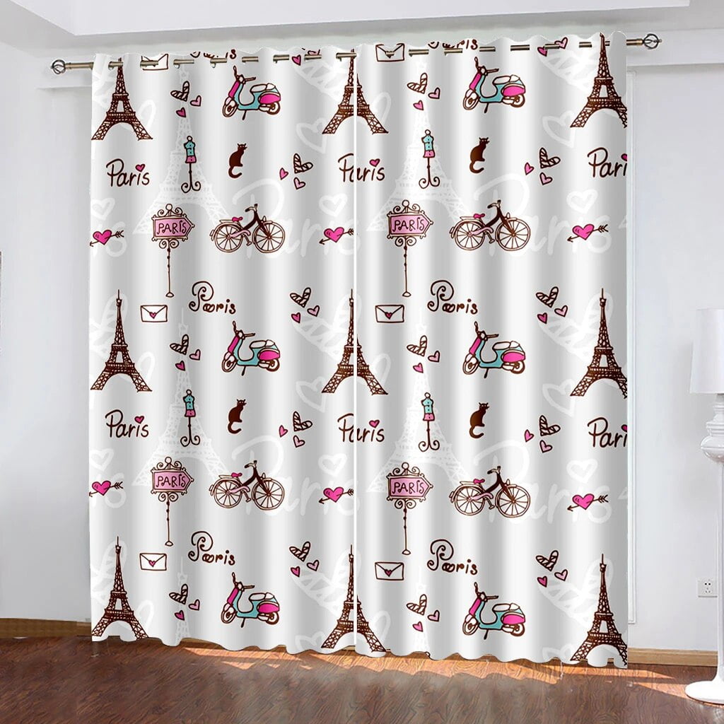Beautiful Scenery 3D Printing Curtains Circular Flower Type Bedroom ...