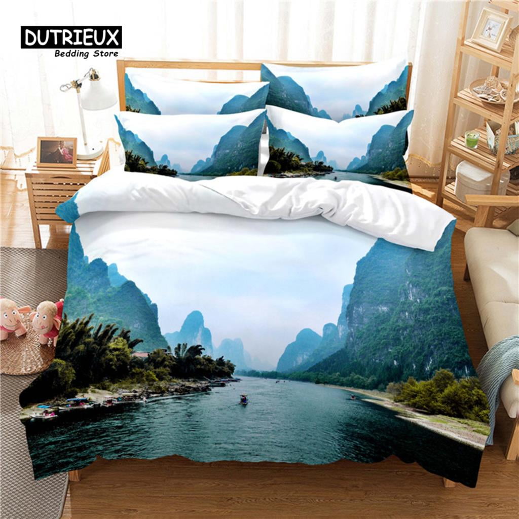 Beautiful Scenery Bedding Set Volcano Duvet Cover Set Soft Comfortable ...