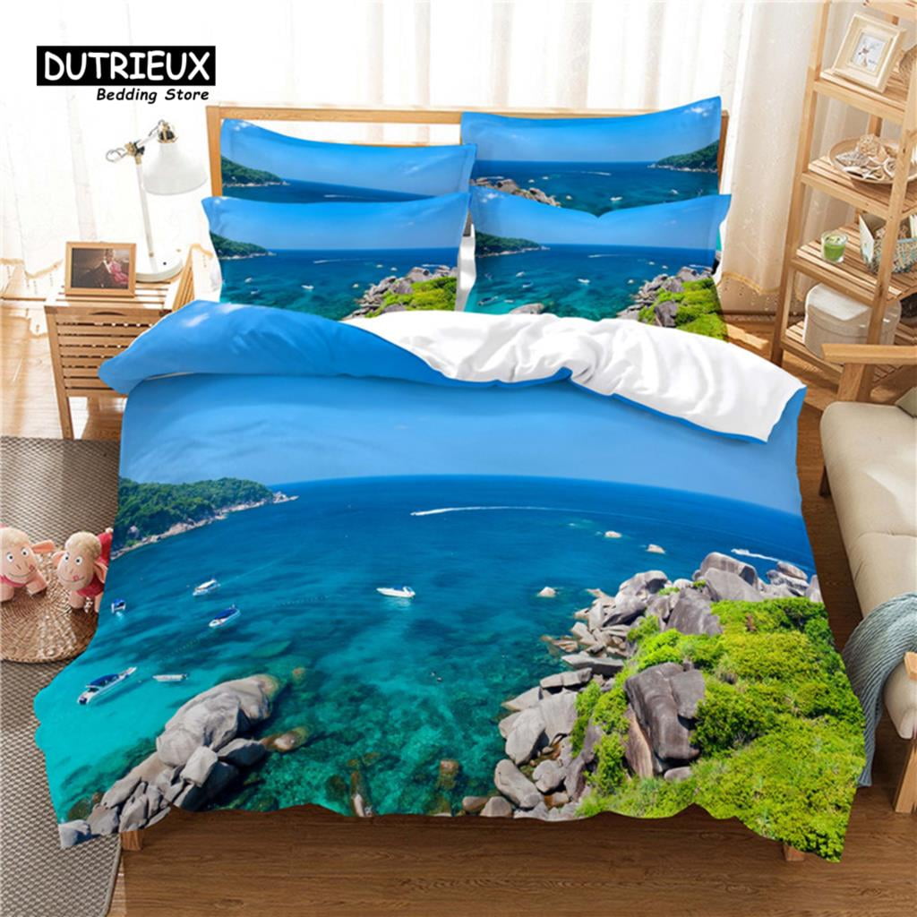 Beautiful Scenery Bedding Set Wave 3Pcs Duvet Cover Set Soft ...