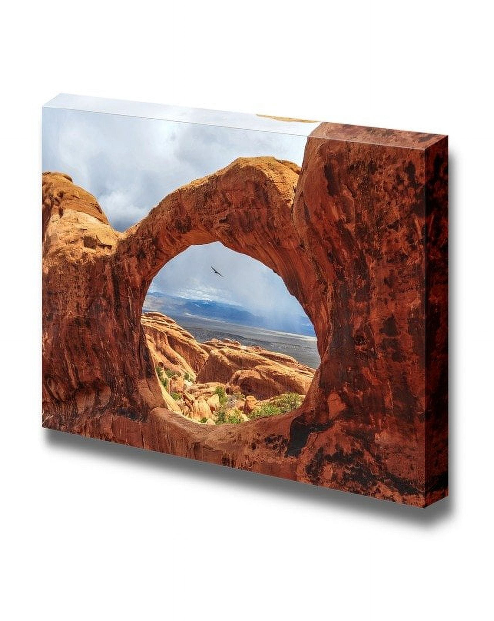 Beautiful Scenery Landscape Bird Flying Through The Top O of Double O ...