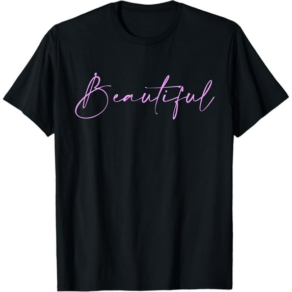 Beautiful Script Pink Lettering on Black Unisex T Shirt Unisex Tee ...