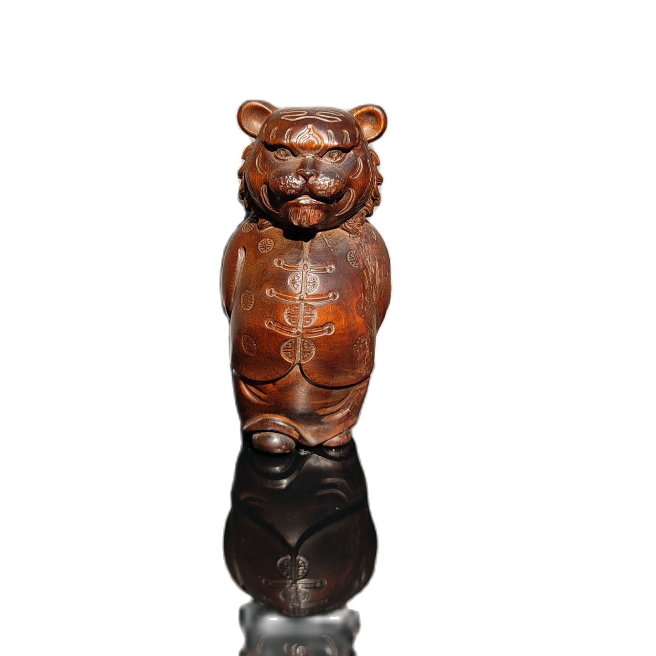 Beautiful Sculpture Tiger Statue Wood Carving Hand Statues Home Decor ...