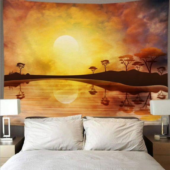 Beautiful Sea Beach Blue Sky Landscape Tapestry Polyester Wall Cloth ...