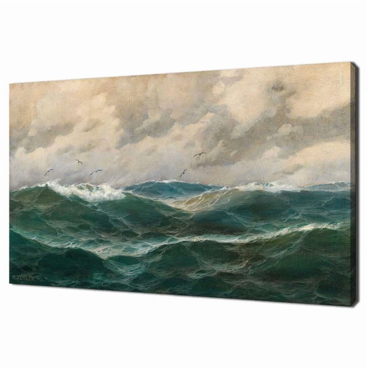 Beautiful Seascape Waves Max Jensen Wall Art Home Decor Vintage Gift ...