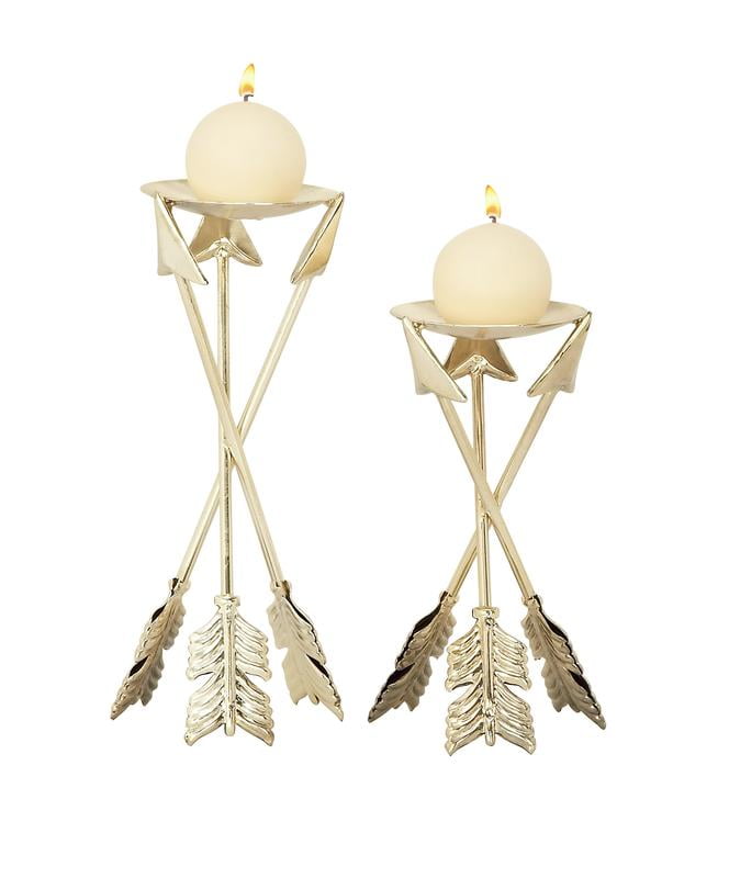 Beautiful Set Of Two Metal Silver Candle Holder - Walmart.com