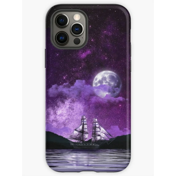 Beautiful Ship Sailing at Night Scenic Sea Art Case with iPhone 11 to 16 Pro Max - Walmart.com