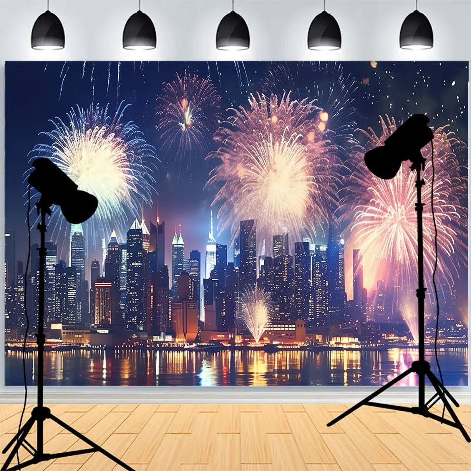 Beautiful Show Cityscape Night Photography Backdrops Happy New Year ...
