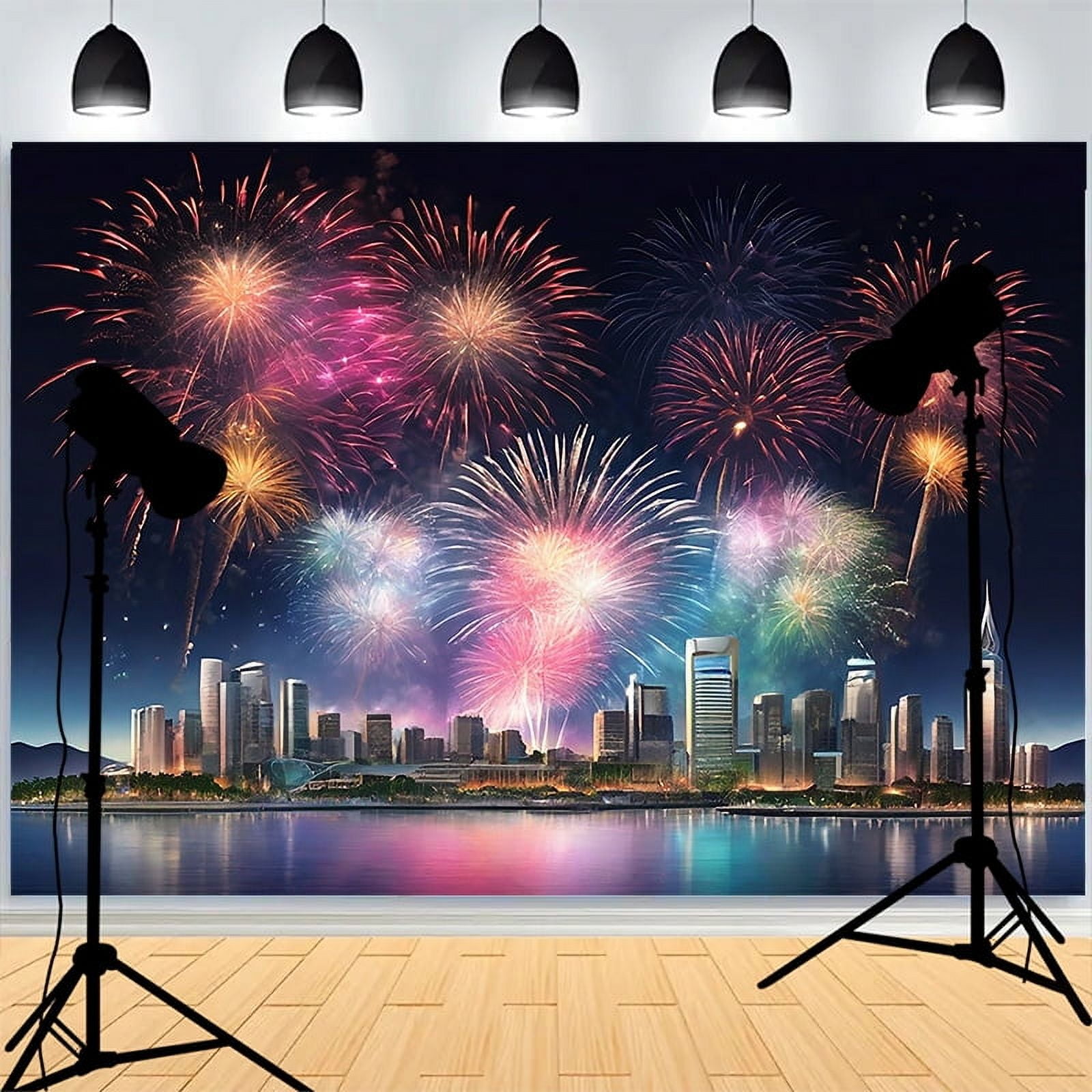 Beautiful Show Cityscape Night Photography Backdrops Happy New Year ...