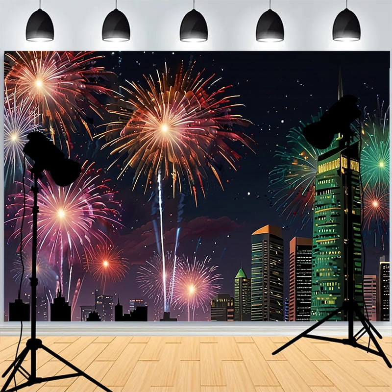 Beautiful Show Cityscape Night Photography Backdrops Happy New Year ...