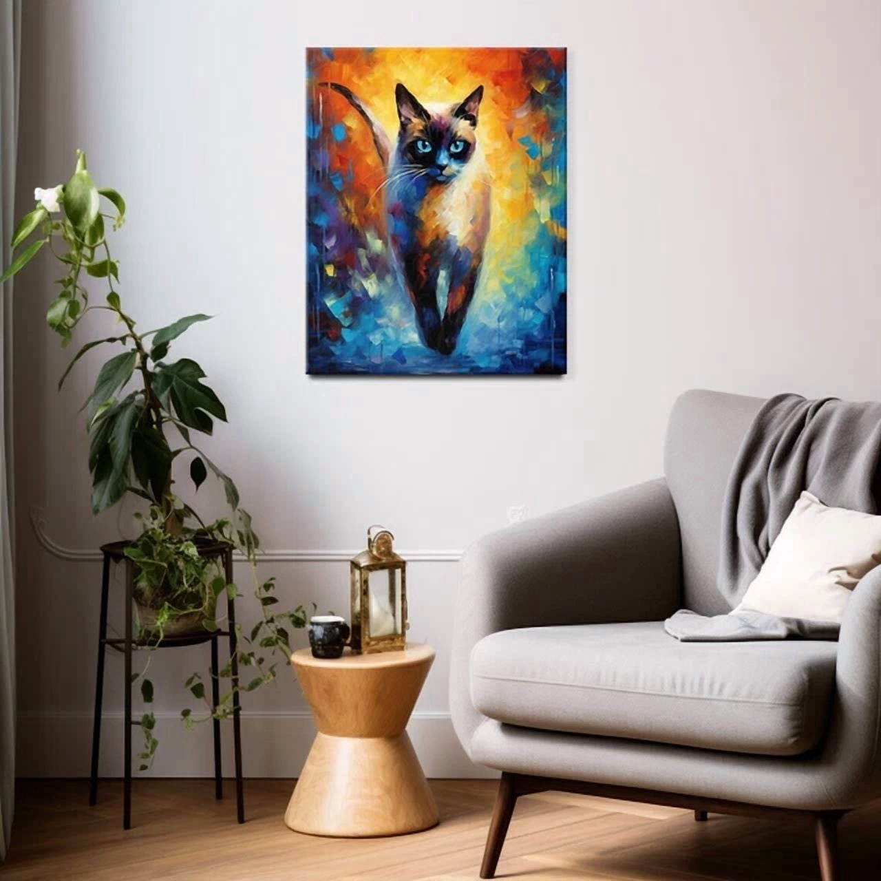 Beautiful Siamese Cat Wall Art Home Decor Vintage Gift Living Room ...