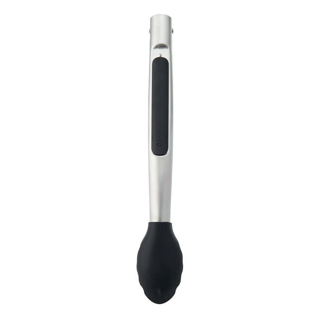 Beautiful Silicone Tip Tongs With Slide Lock In Black Sesame By Drew
