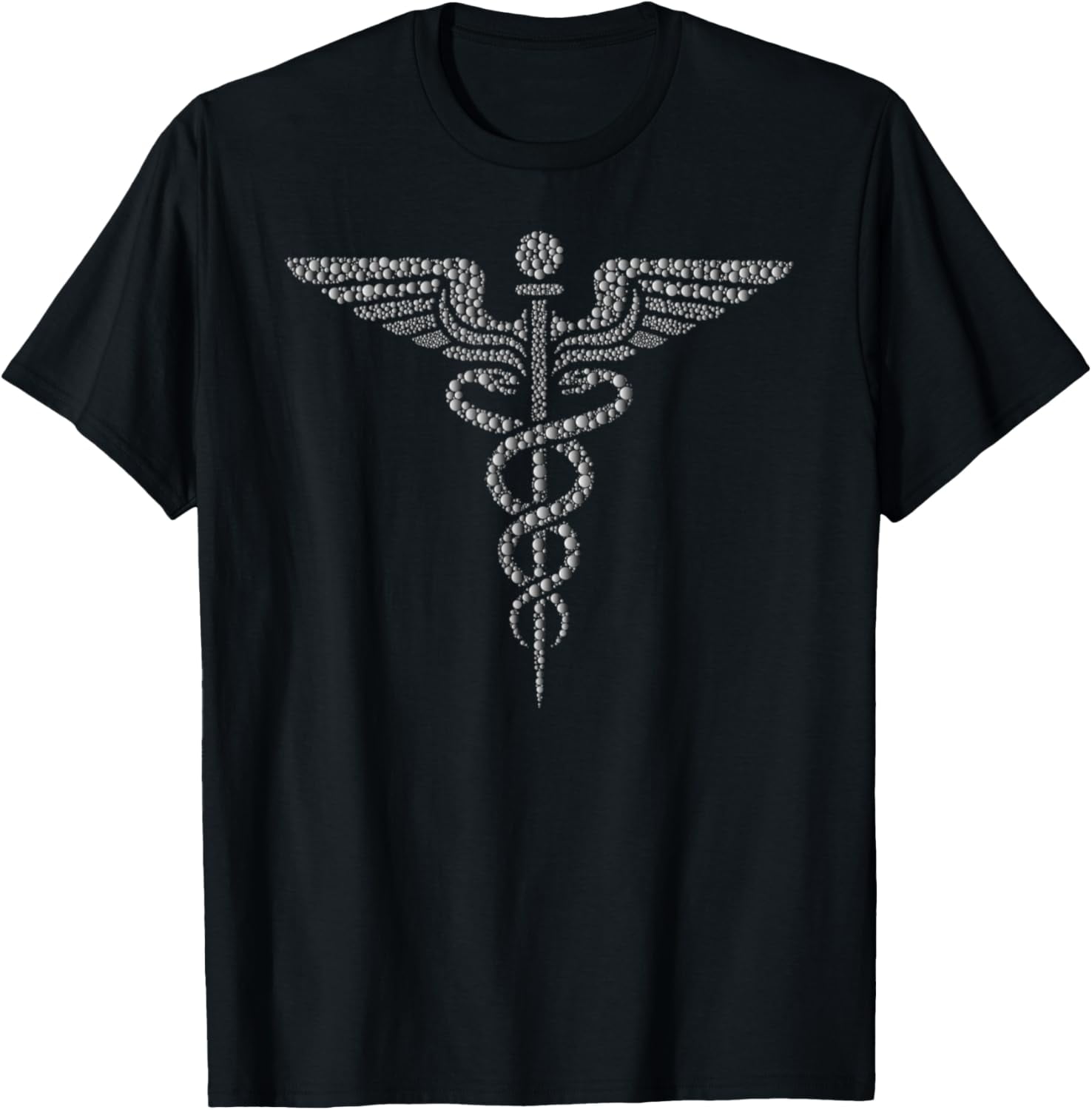 Beautiful Silver Caduceus Molecule DNA Silhouette Artwork T-ShirtMen ...