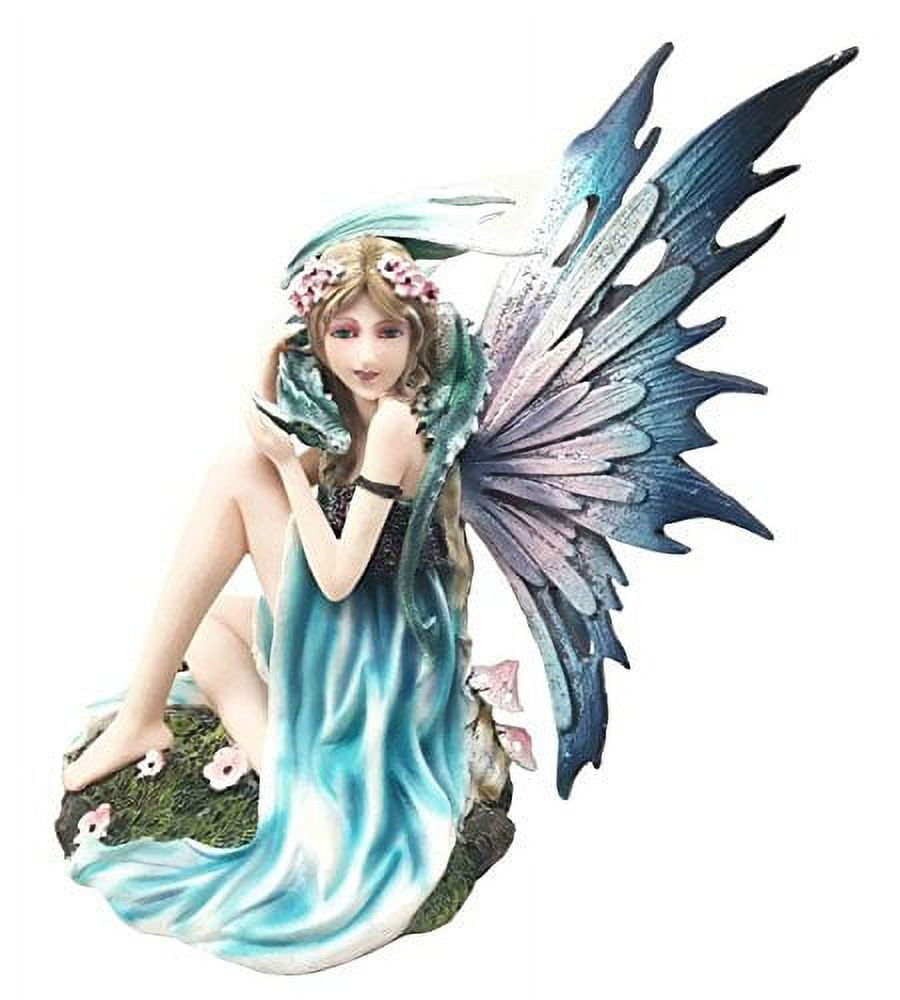 Beautiful Sky Cloud Fairy Goddess With Pet Lapis Lazuli Dragon Figurine ...