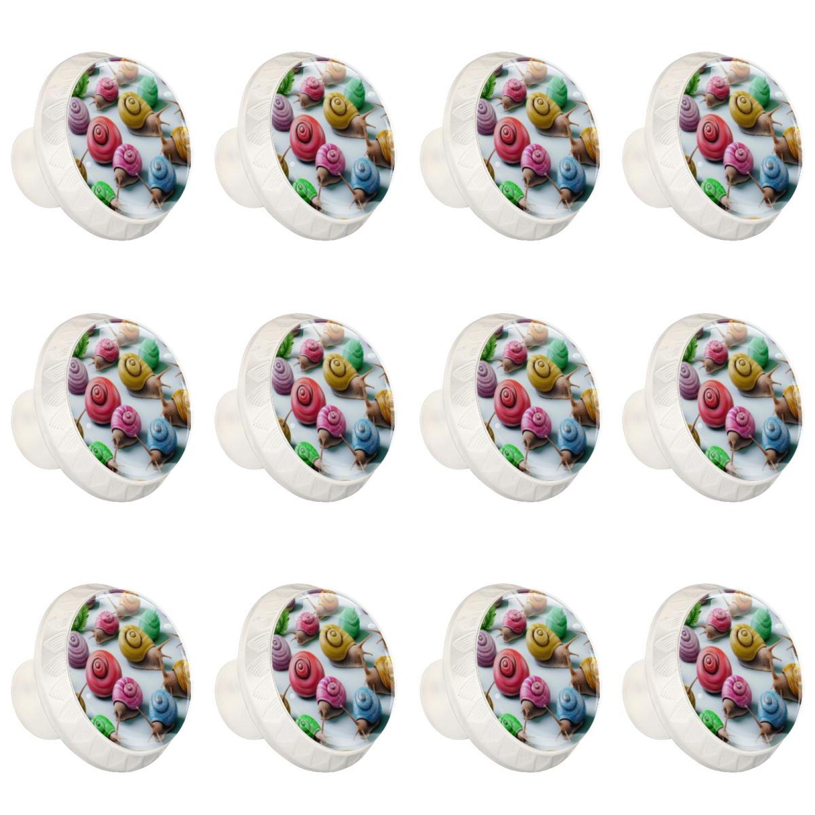Beautiful Snail 12 Pcs White Round Drawer Pulls with Screws,ABS and ...