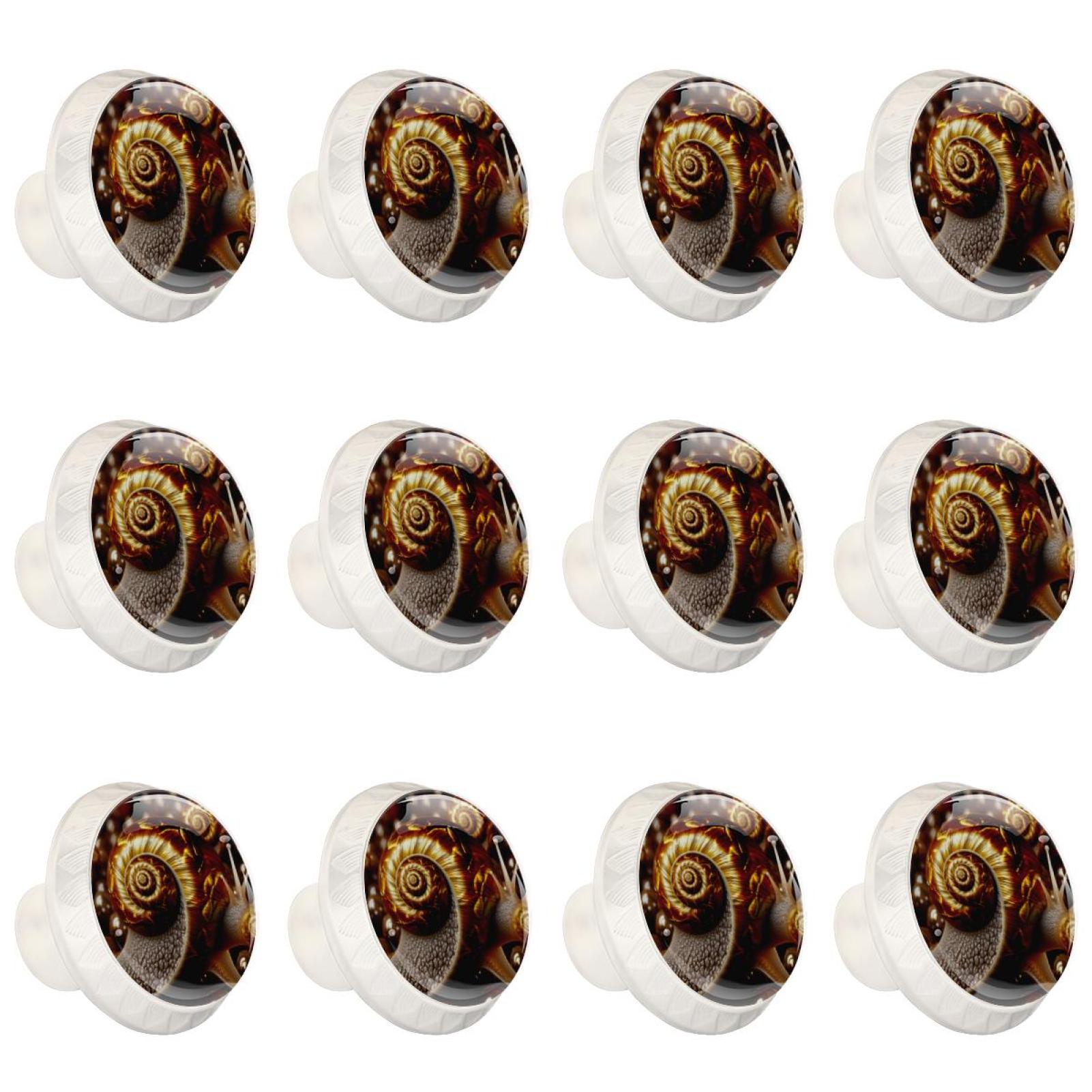 Beautiful Snail 12 Pcs White Round Drawer Pulls with Screws,ABS and ...