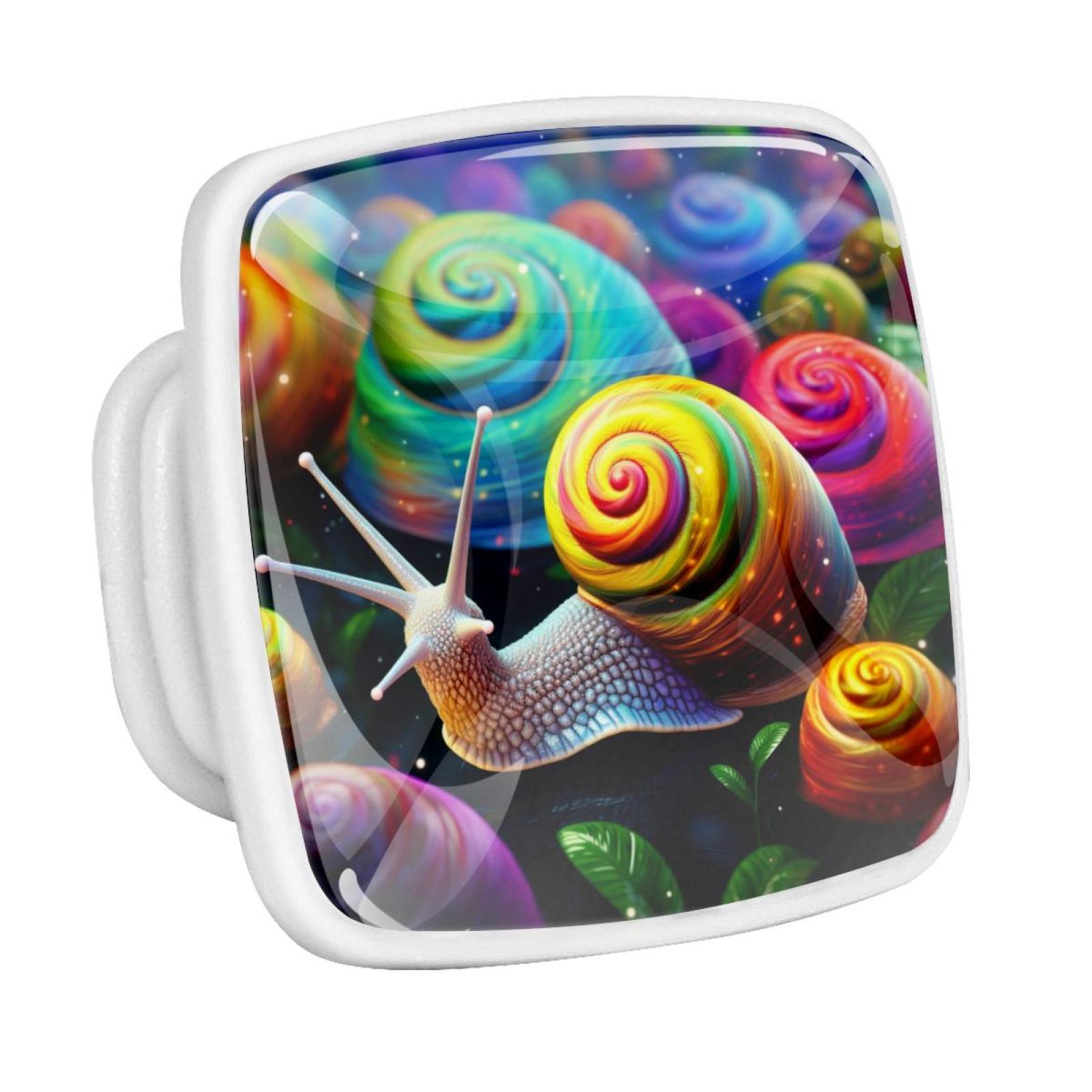 Beautiful Snail Fluorescent Drawer Pulls with Screws Square 4-Pack Glow ...