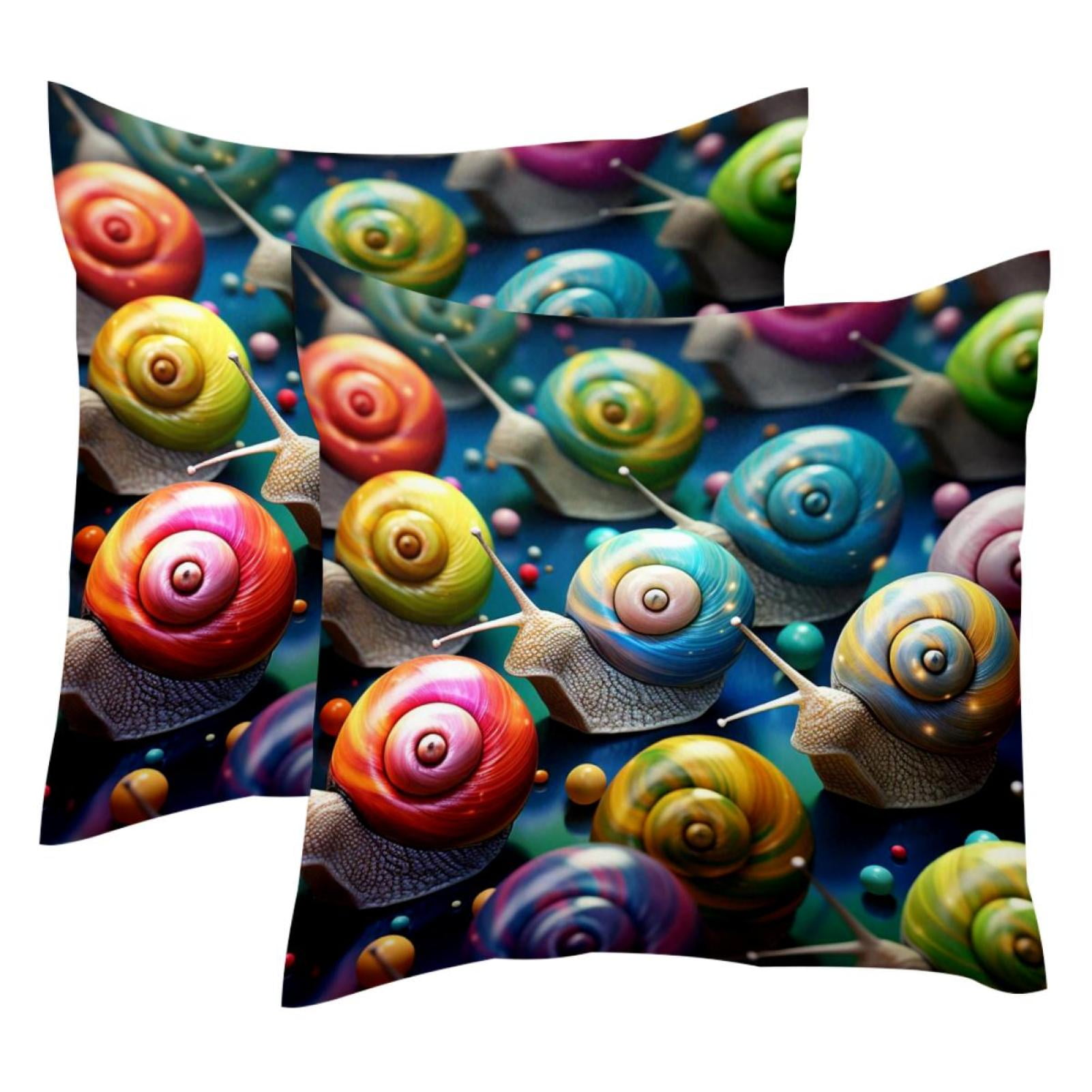 Beautiful Snail Luxurious Velvet Throw Pillow Inserts 2PCS Chair Pillow ...