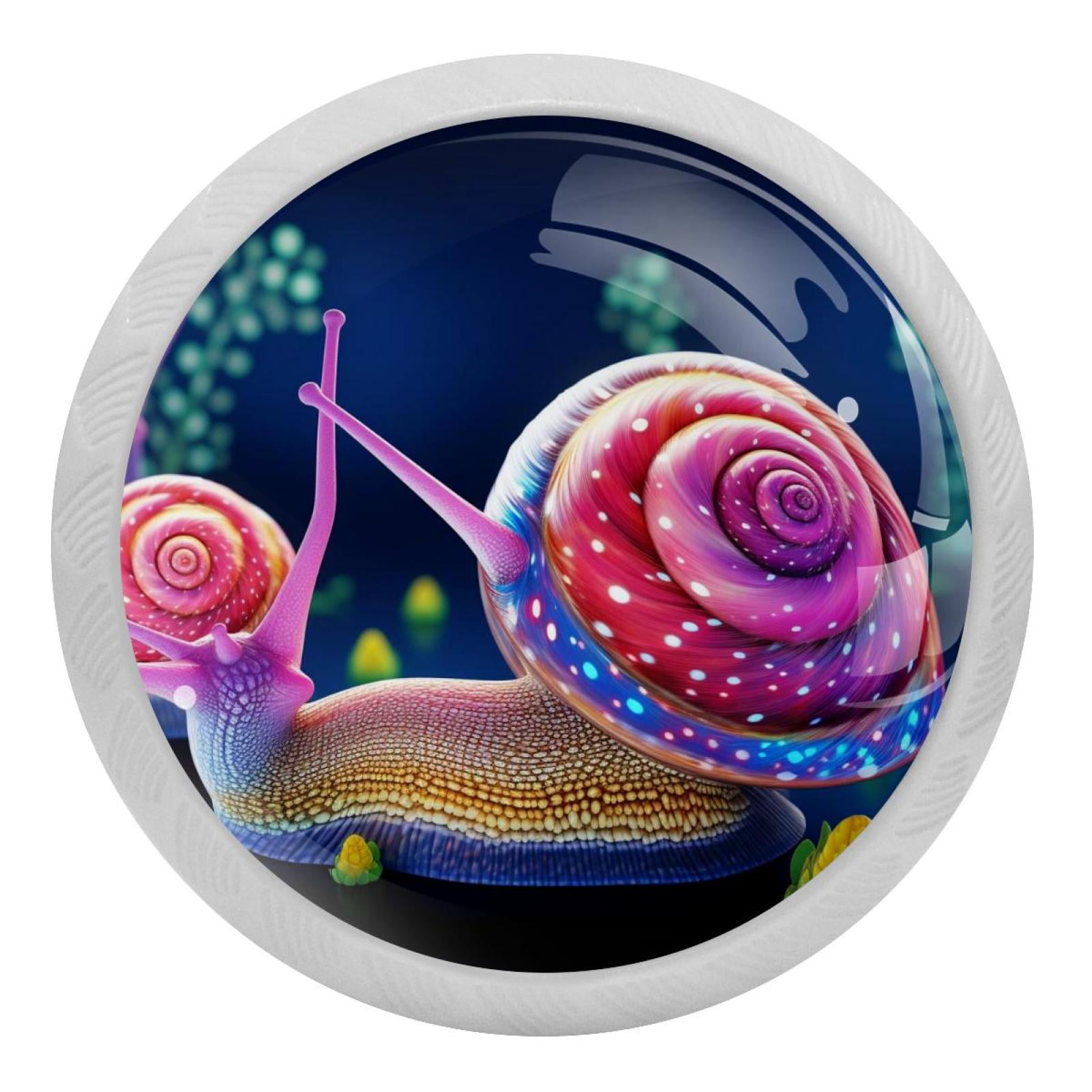 Beautiful Snail Pattern 4PCS Cabinet Knobs Pulls Fluorescent Drawer ...