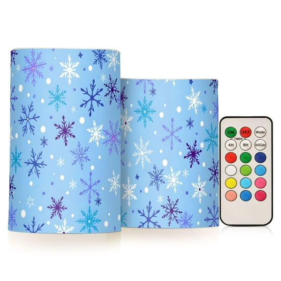 Beautiful Snowflake Pattern Flickering Flameless Candles Battery ...
