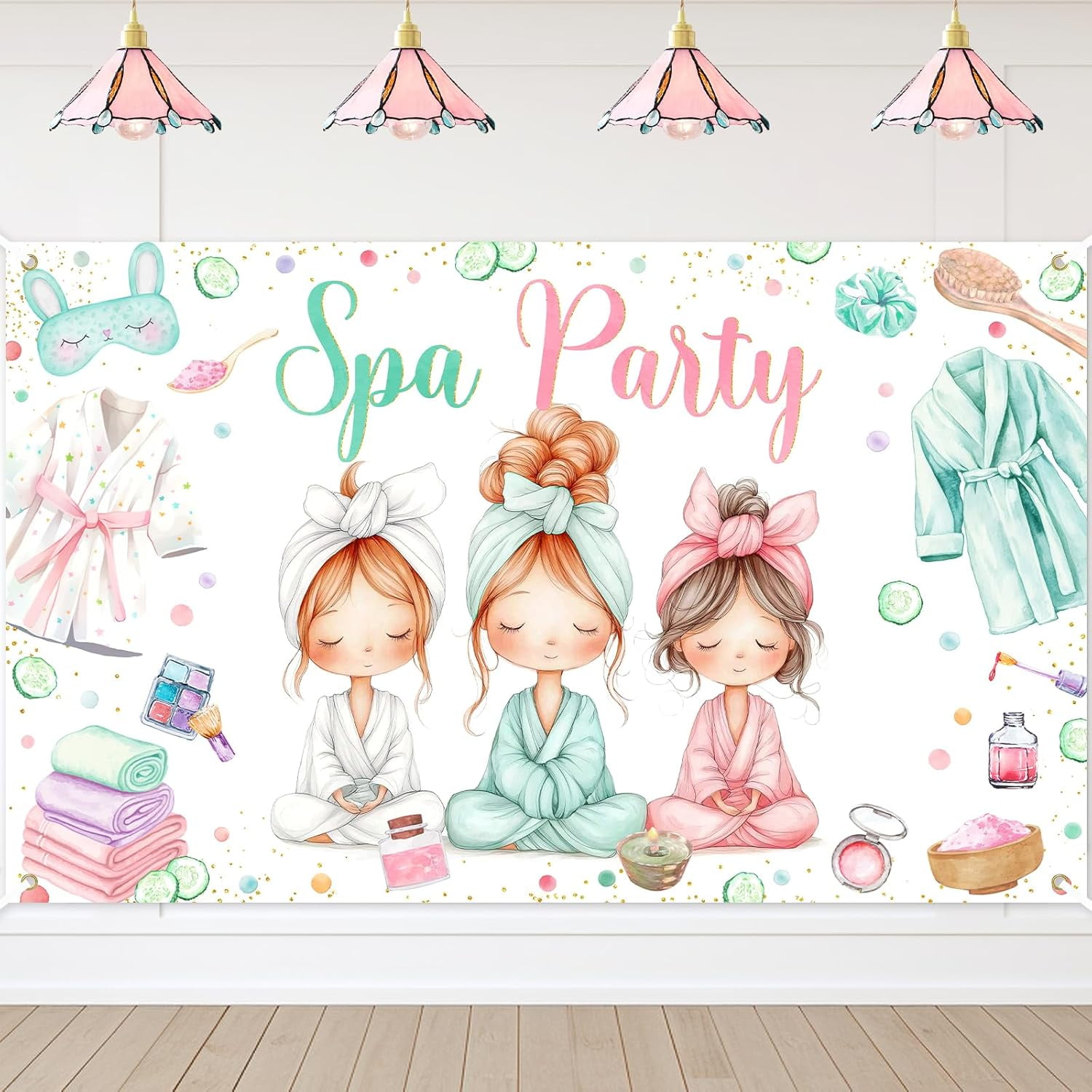 Beautiful Spa Party Banner Backdrop Spa Theme Birthday Party Decoration ...
