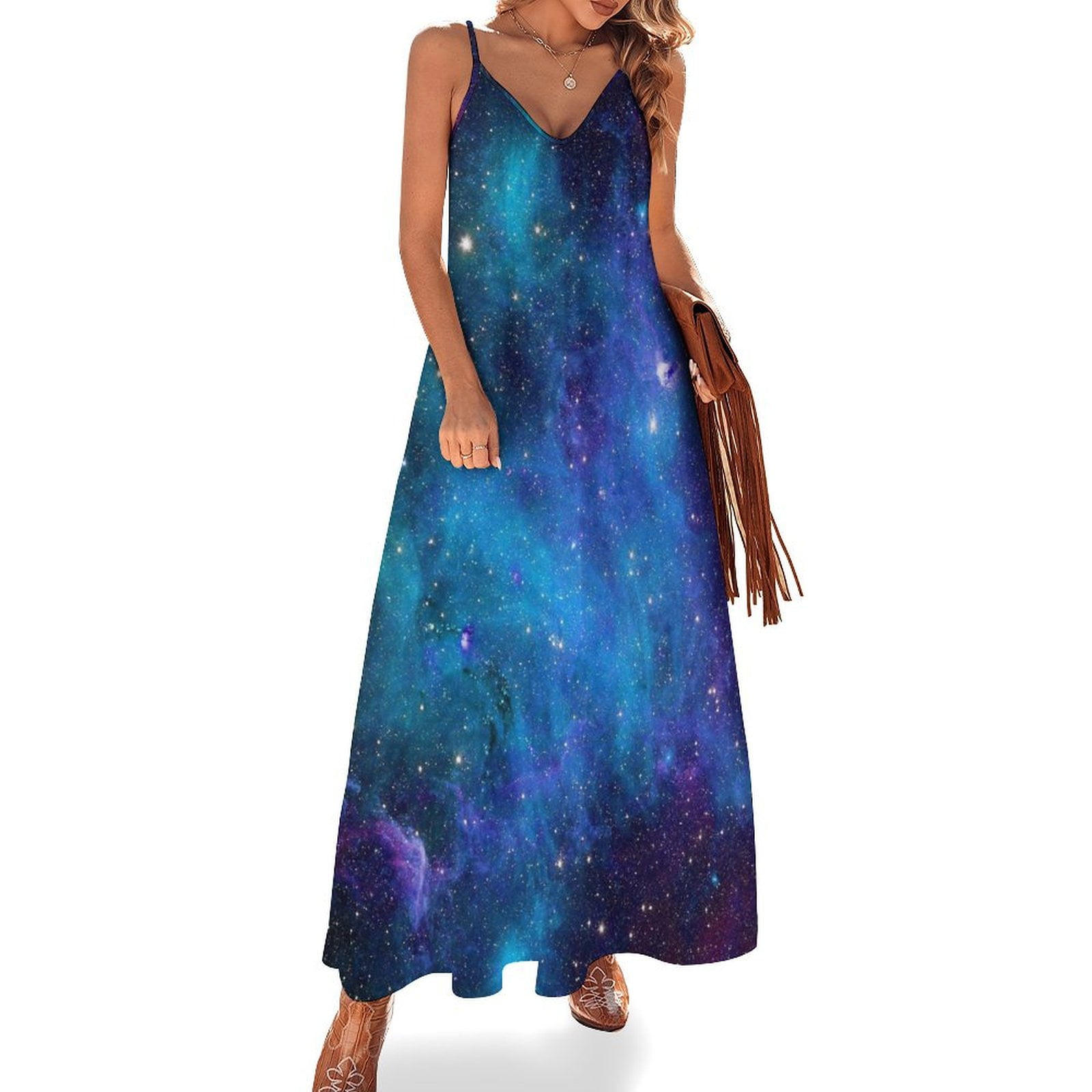 Beautiful Space, Stars, Planets, Cosmos Sleeveless Dress loose women's ...